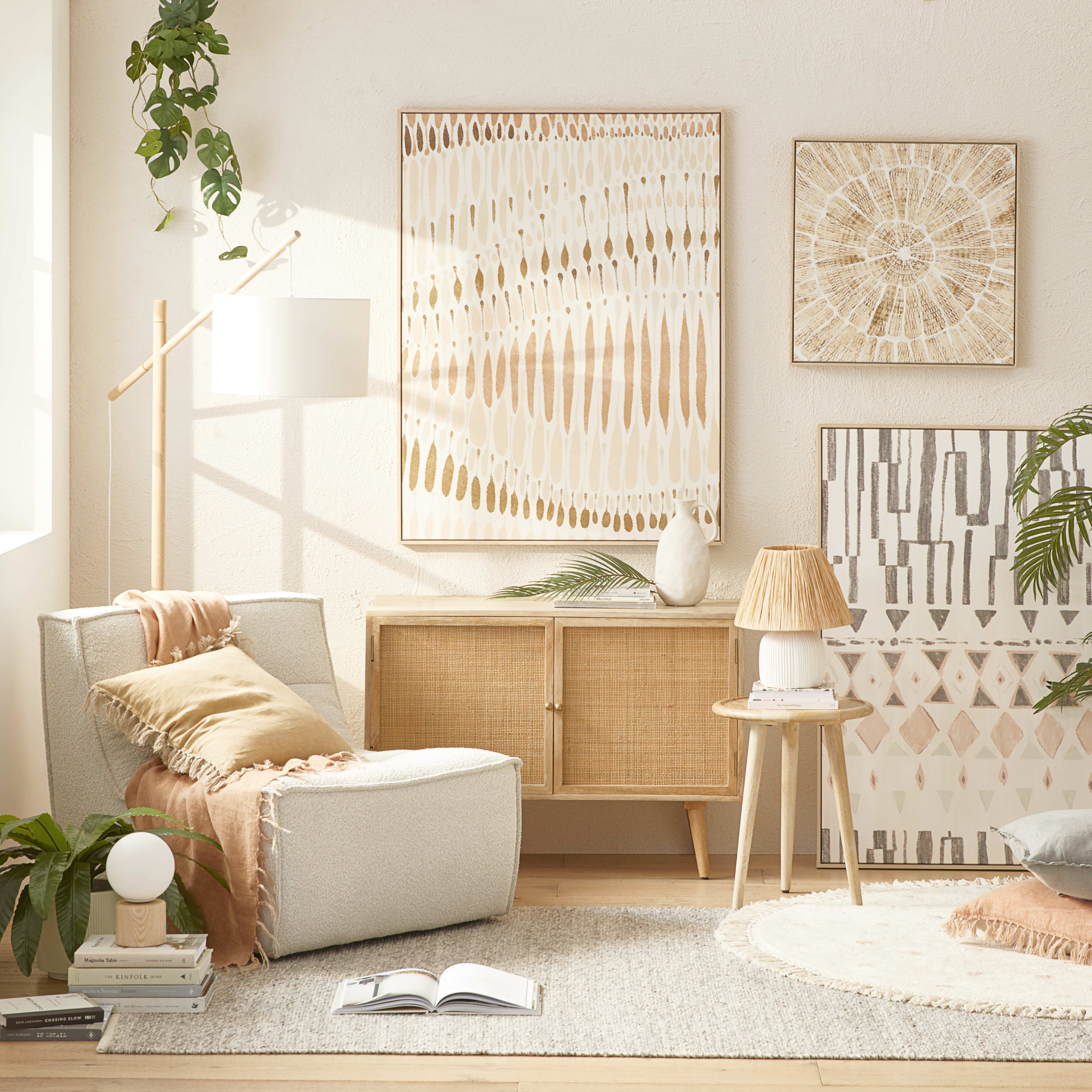 Abstract Weave Natural Canvas | Adairs