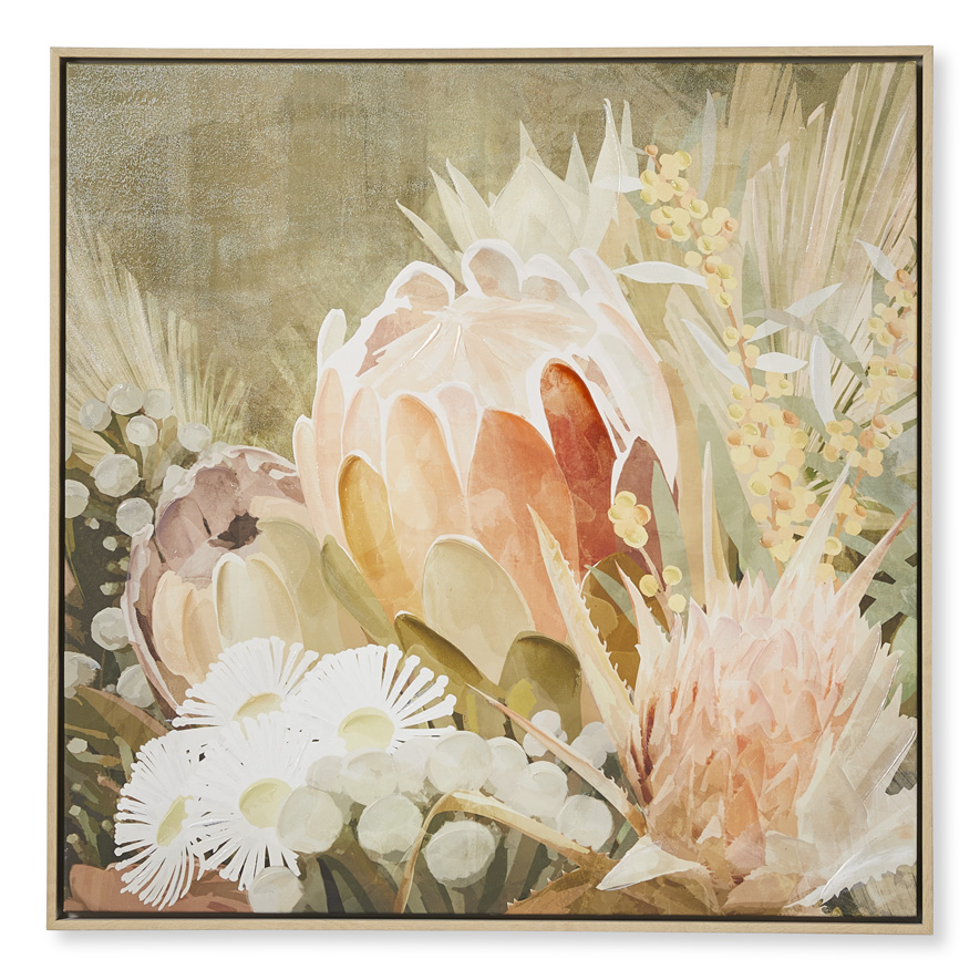 Native Peach Protea Canvas | Adairs