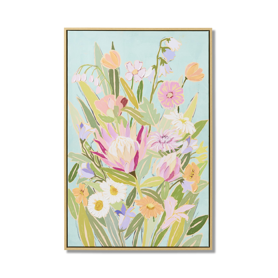 Blooming Bouquet Mint Canvas | Adairs