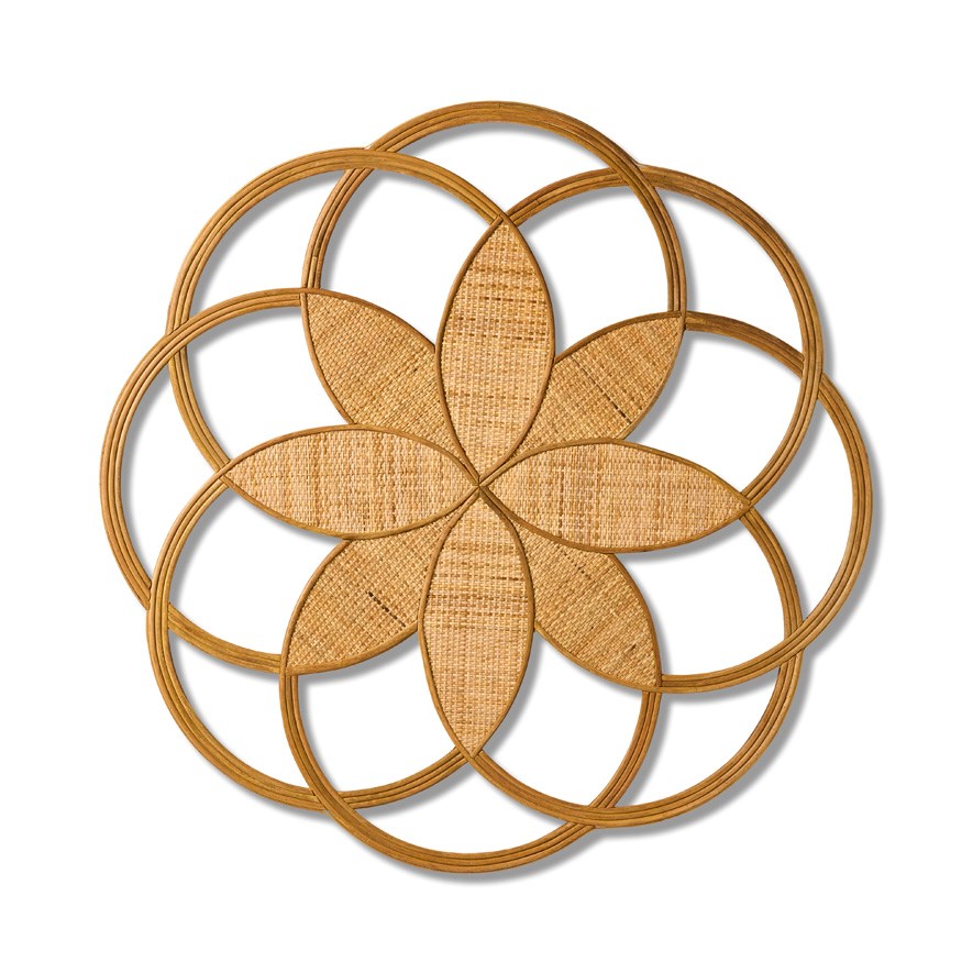 Flower Star Natural Round Wall Art | Adairs