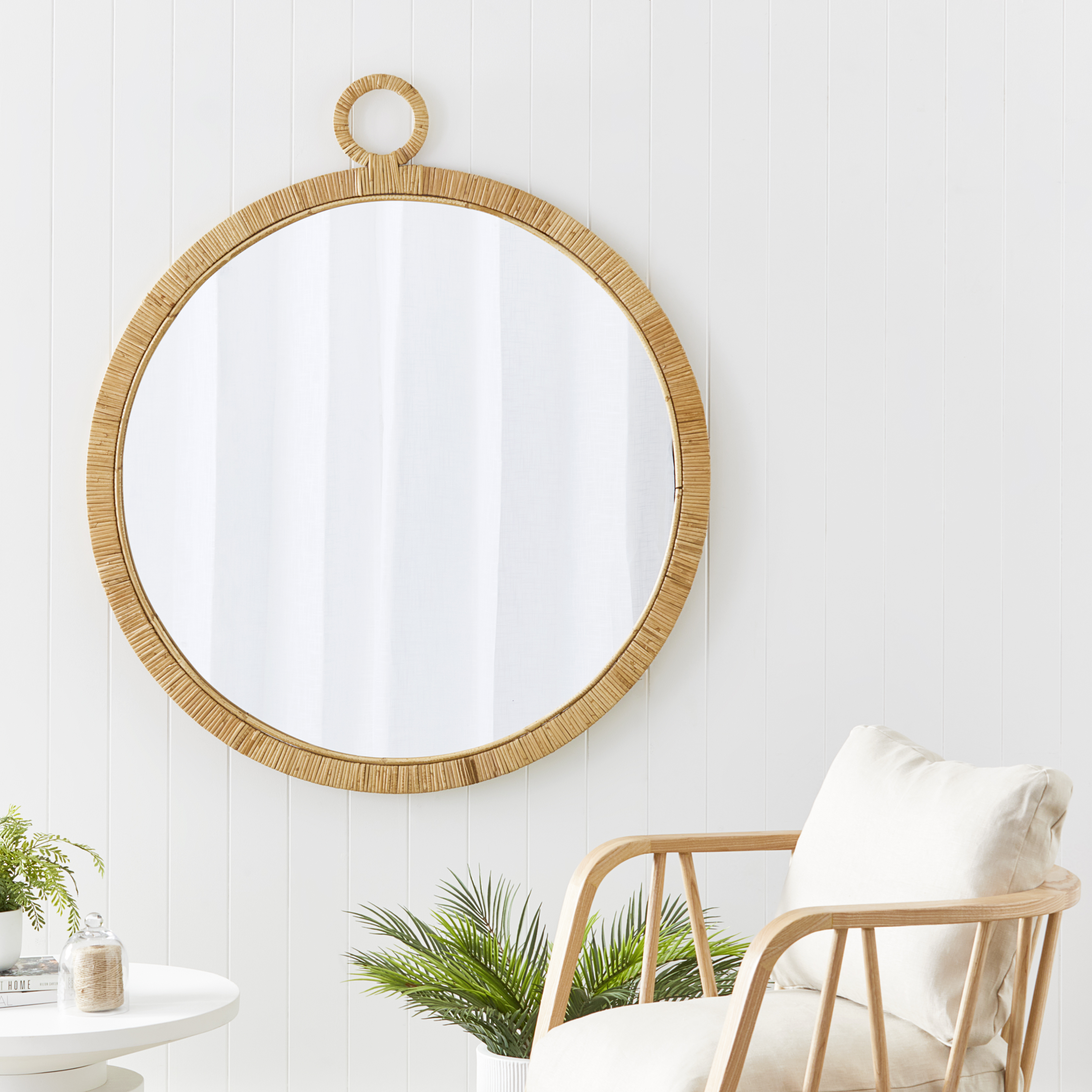 Corsica Natural Round Mirror | Adairs