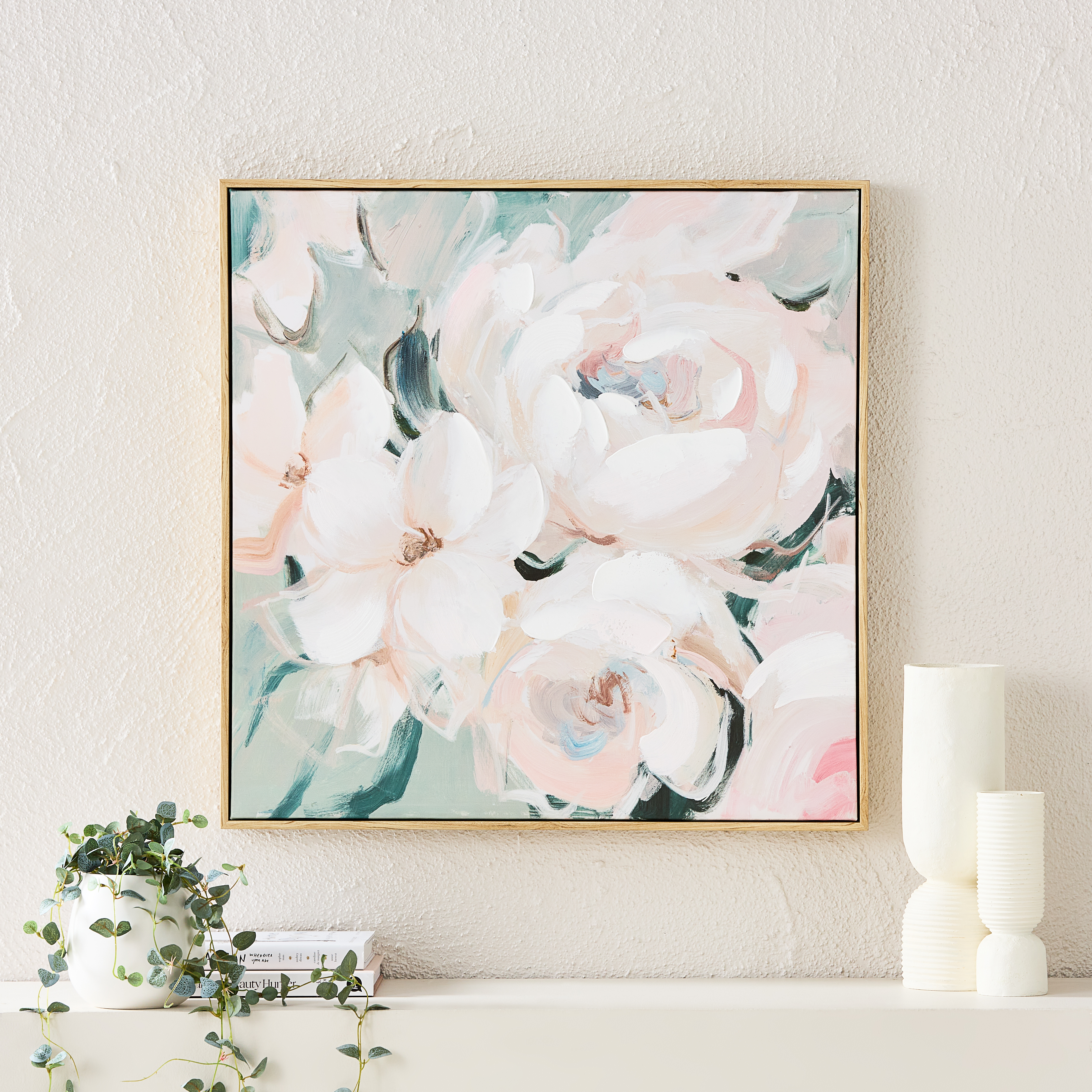 Bloom Pink Rose Canvas | Adairs