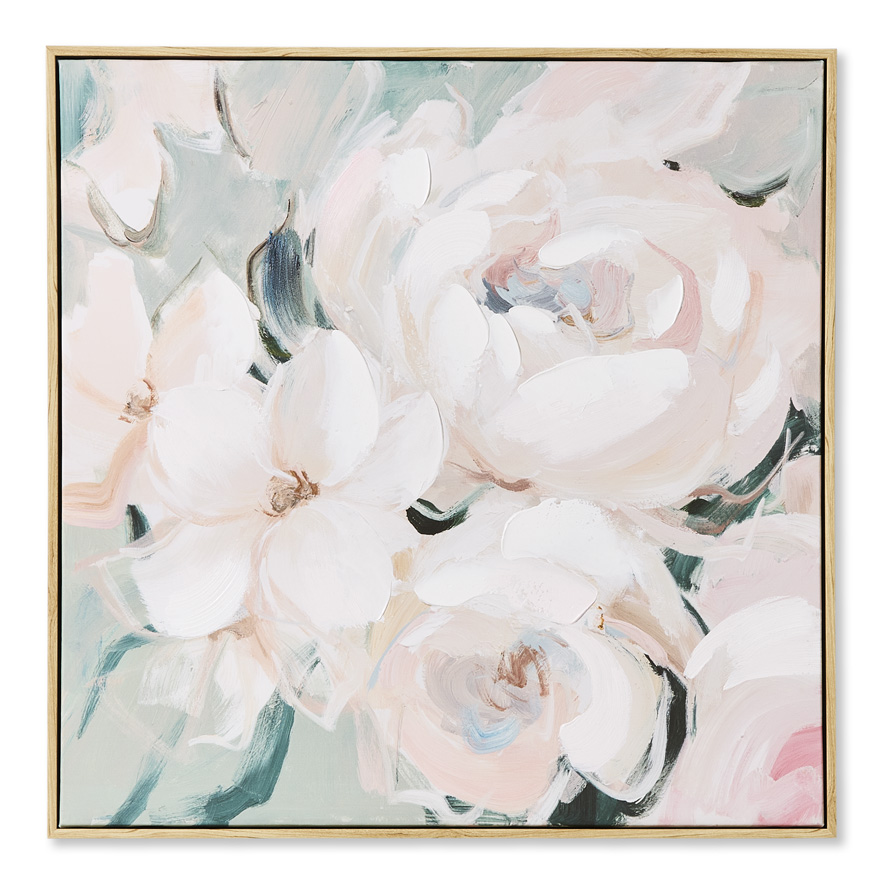 Bloom Pink Rose Canvas | Adairs