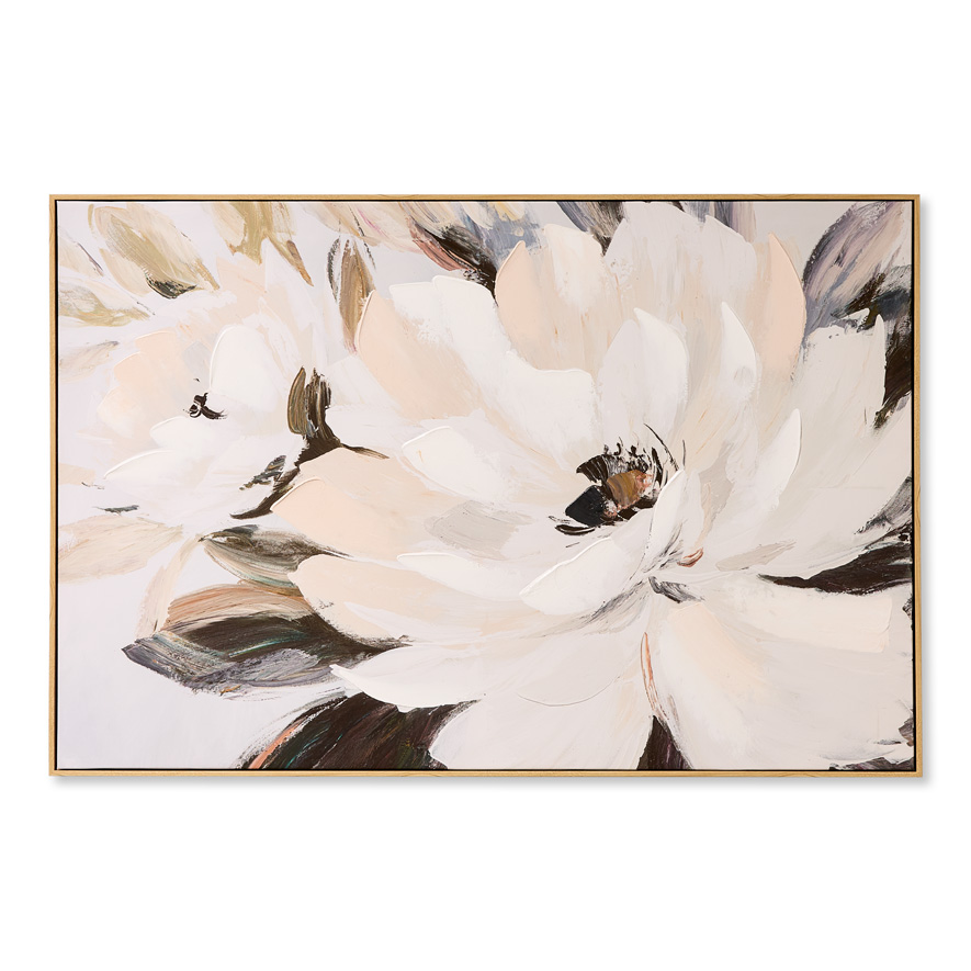 Bloom White Rose Canvas | Adairs