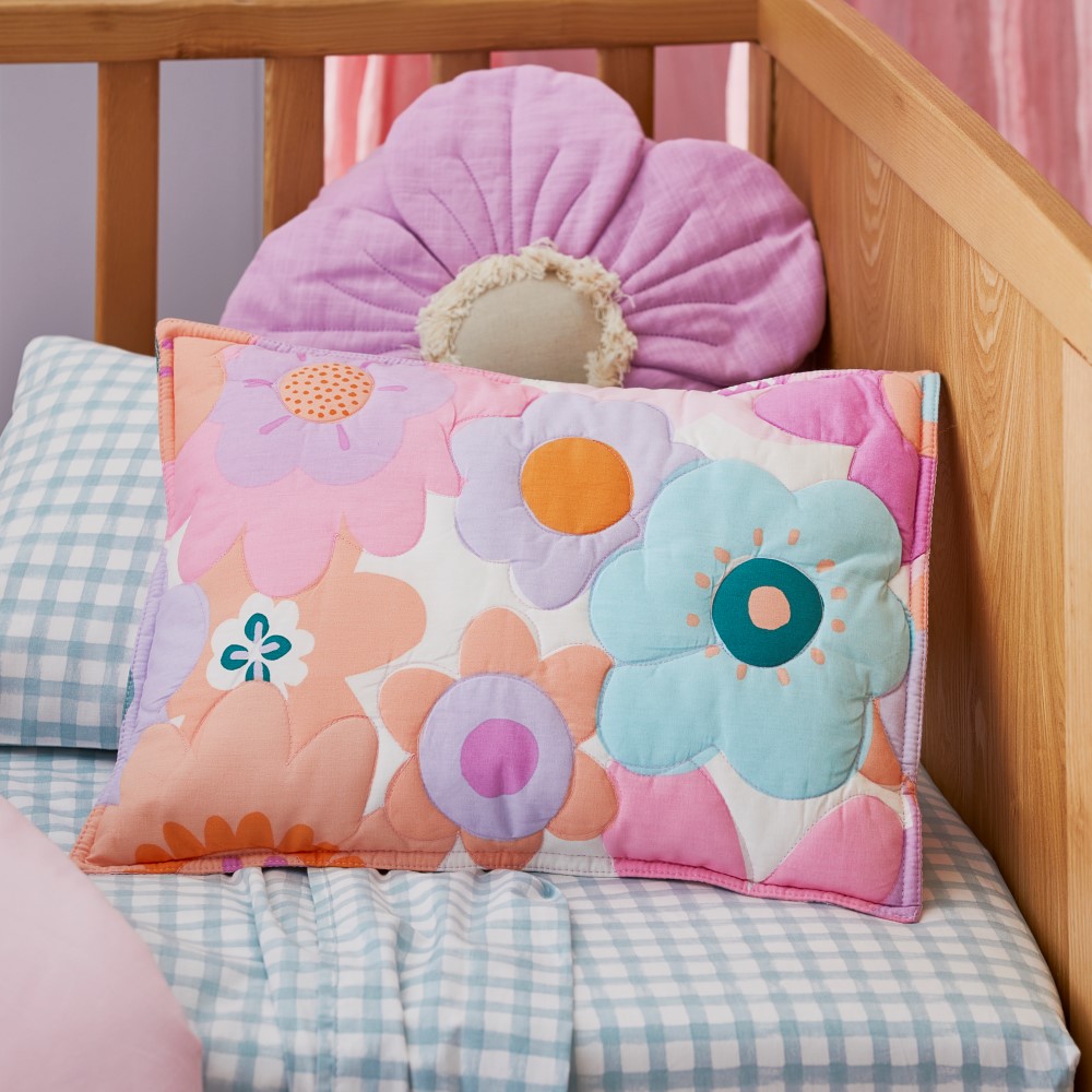 Adairs Kids - Poppy Floral Quilted Cot Quilt Cover Set | Adairs