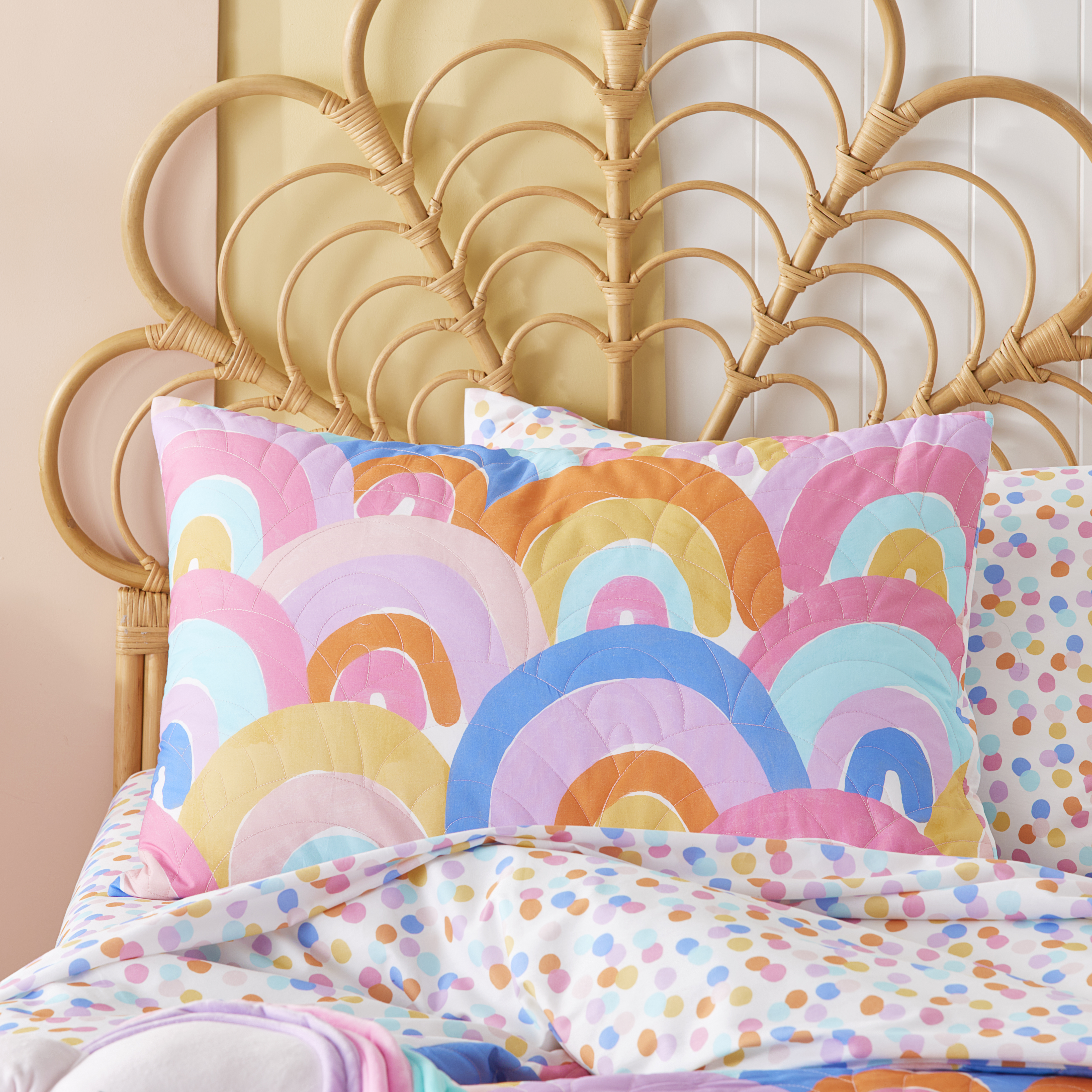 Adairs Kids - Rainbow Burst Multi Quilted Quilt Cover Set | Adairs