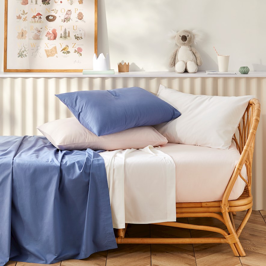 Adairs Kids - Dreamy Cotton Midnight Blue Sheet Set | Adairs