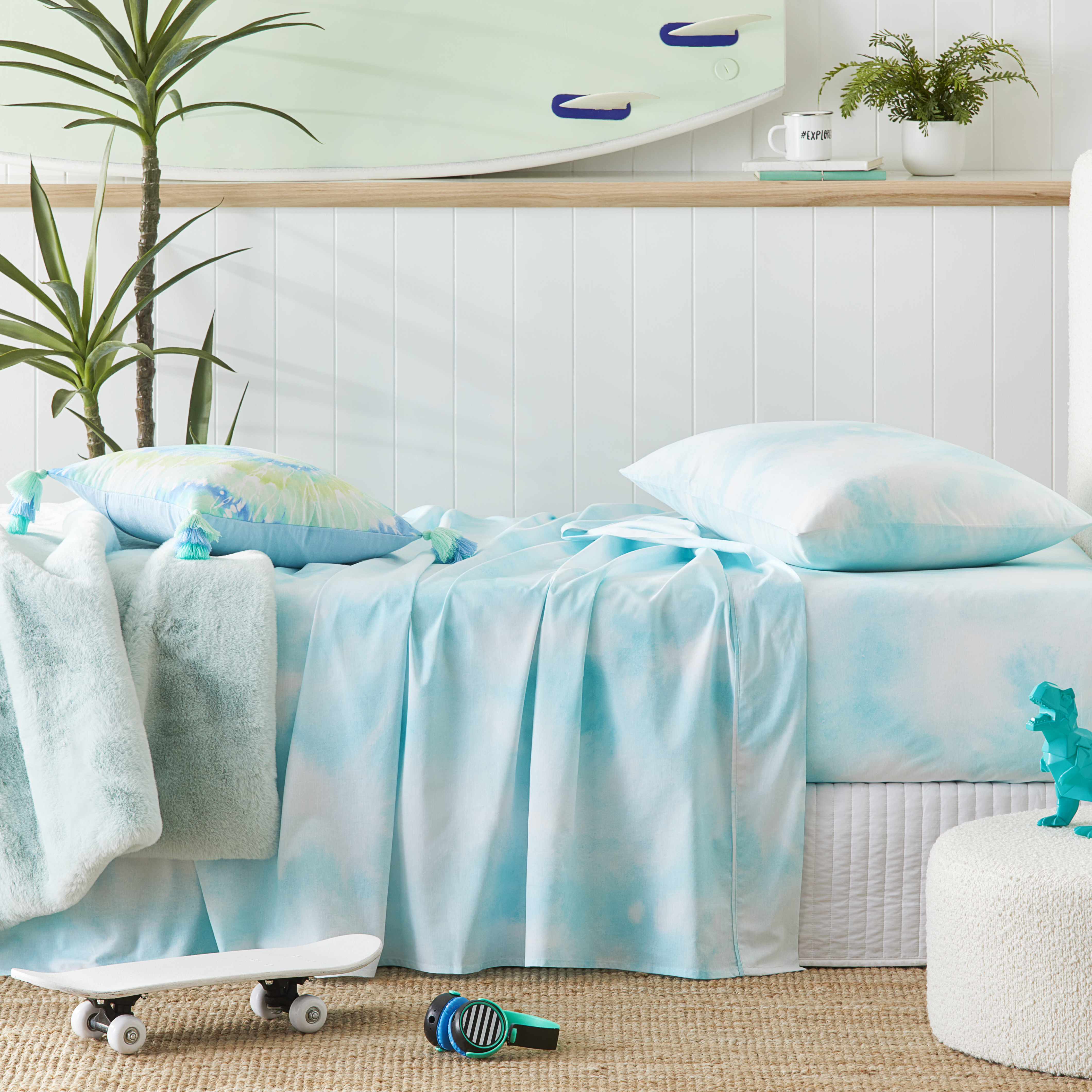 Adairs Kids - Arlo Tie Dye Mint Sheet Set | Adairs