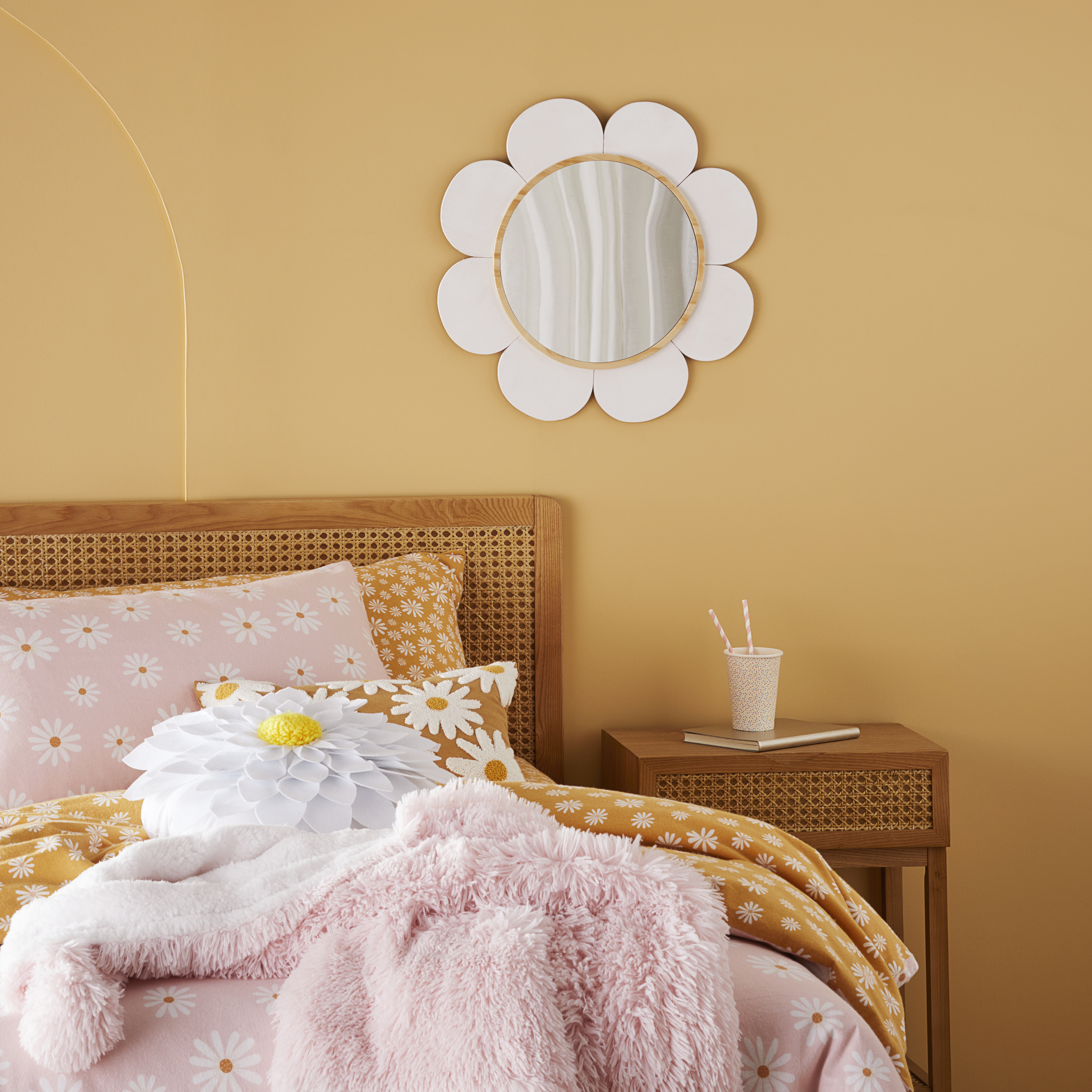 Adairs Kids - Designer White Daisy Mirror | Adairs