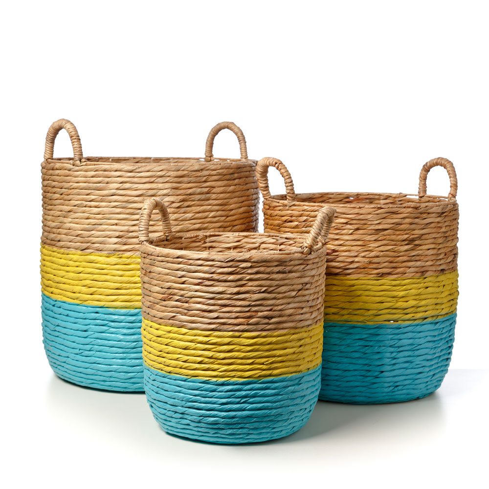 Adairs Kids - Aqua Nash Woven Basket | Adairs