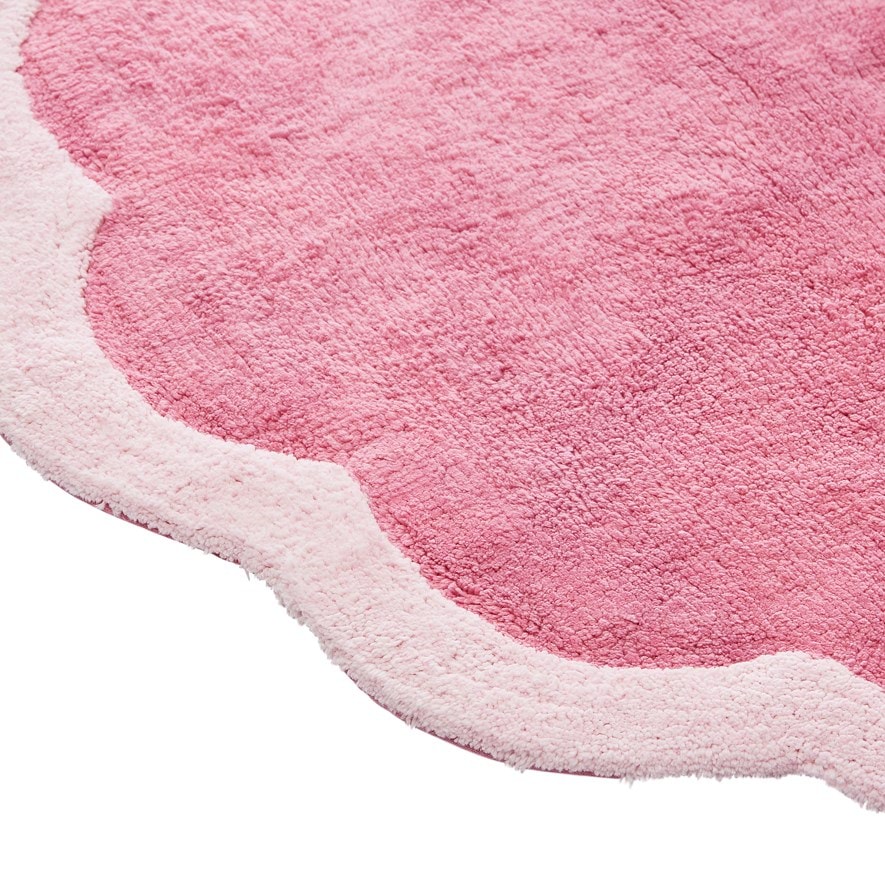 Adairs Kids - Reece Pink Scallop Rug | Adairs