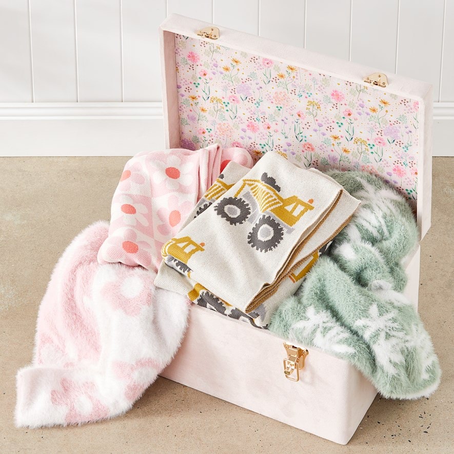 Adairs Kids - Knitted Natural Under Construction Cotton Throw | Adairs