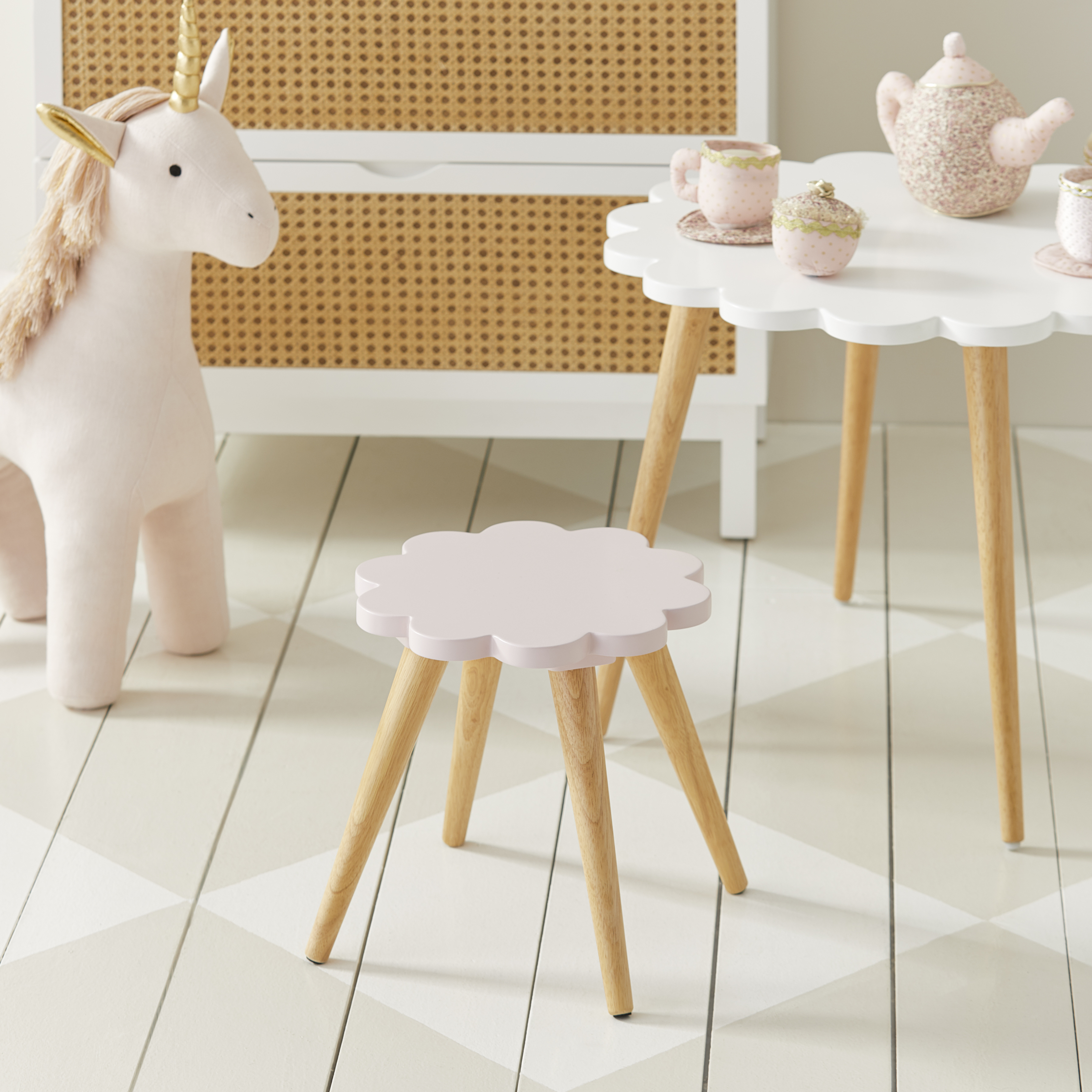 Adairs Kids - Daisy Pink Stool | Adairs