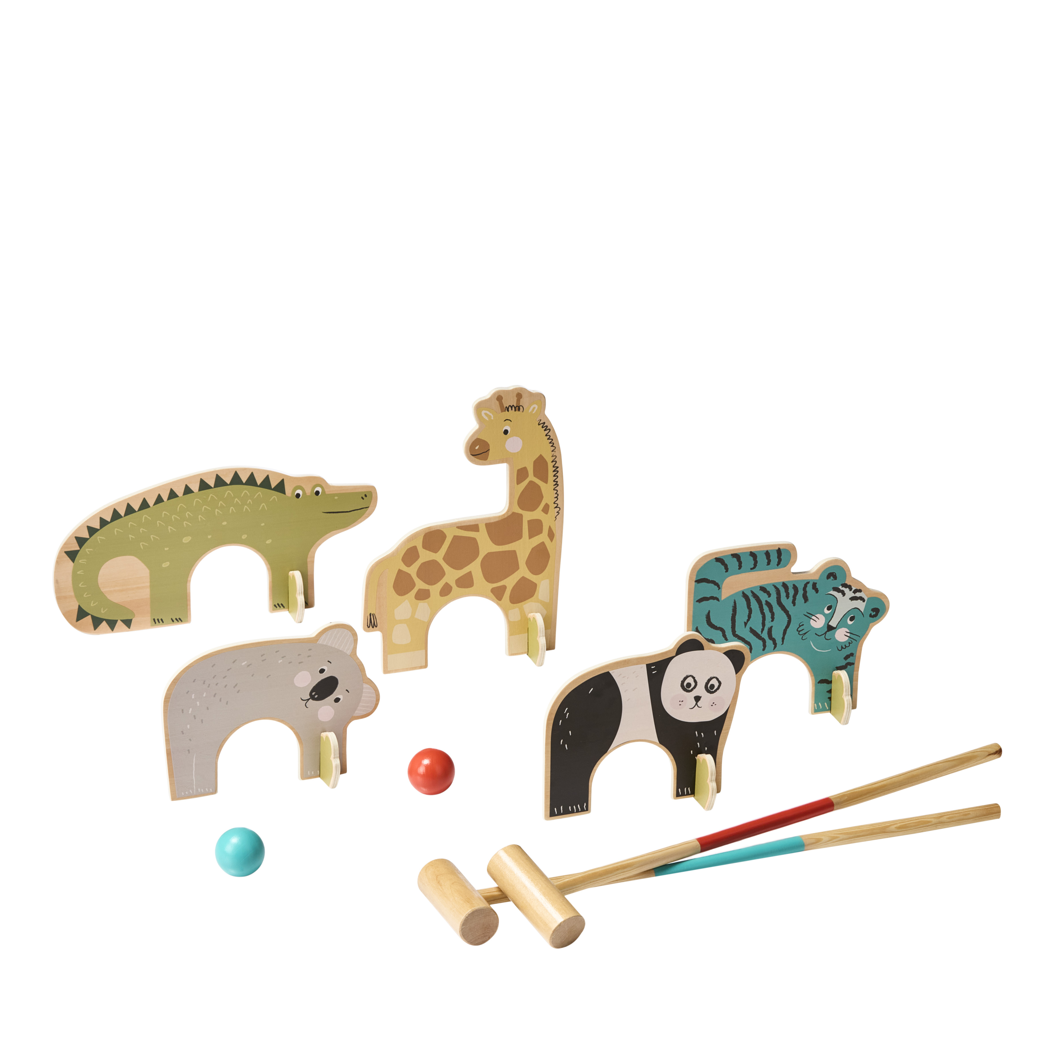 Adairs Kids - Kids Timber Play Collection Animal Croquet Set | Adairs