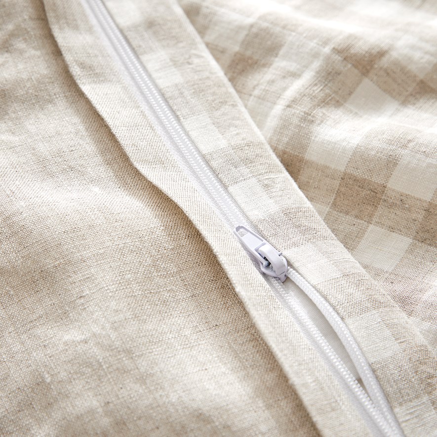Adairs Baby - Vintage Washed Linen Check Cot Quilt Cover Set | Adairs
