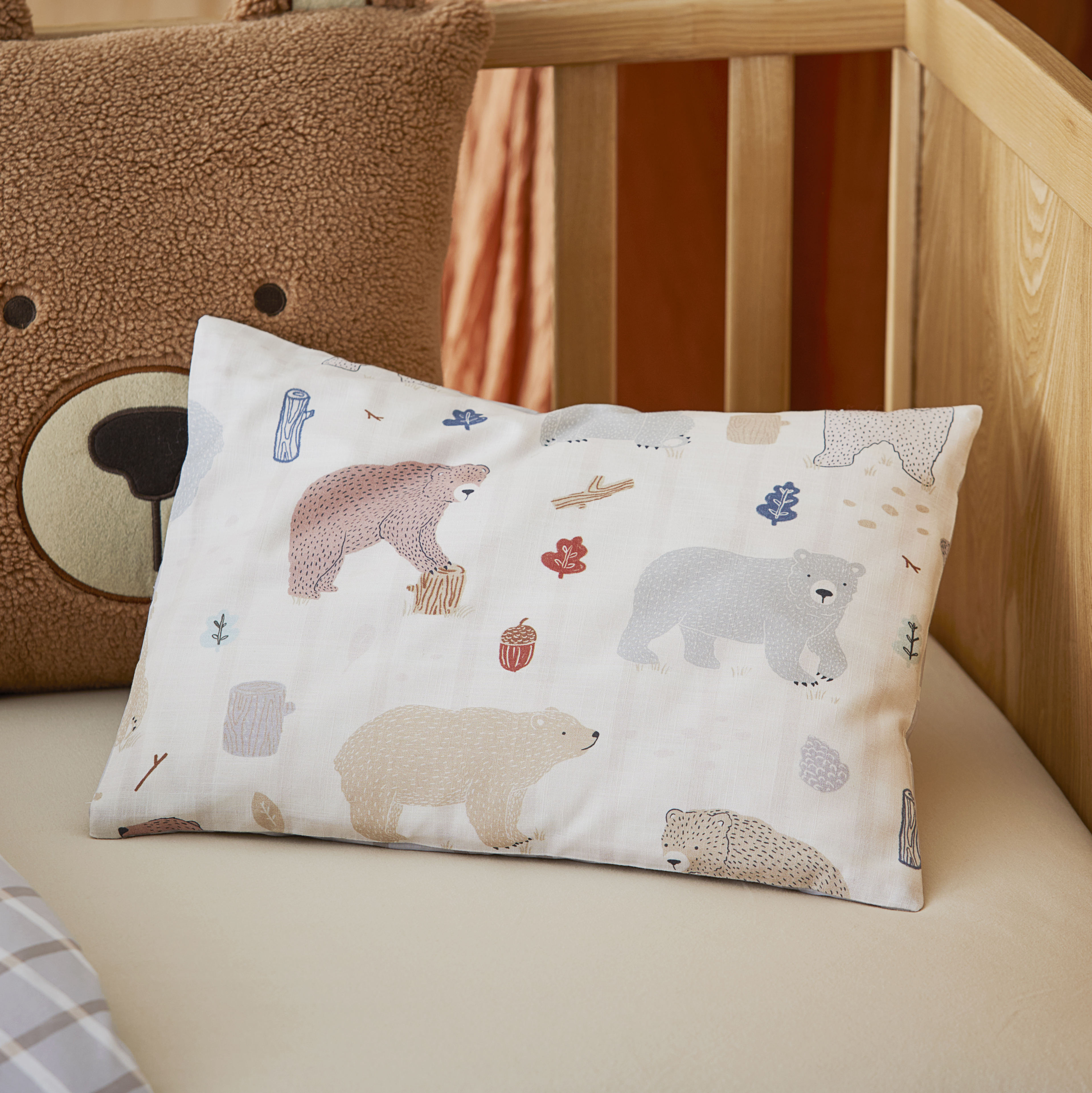 Adairs Kids - Bear Cub Natural Cot Quilt Cover Set | Adairs
