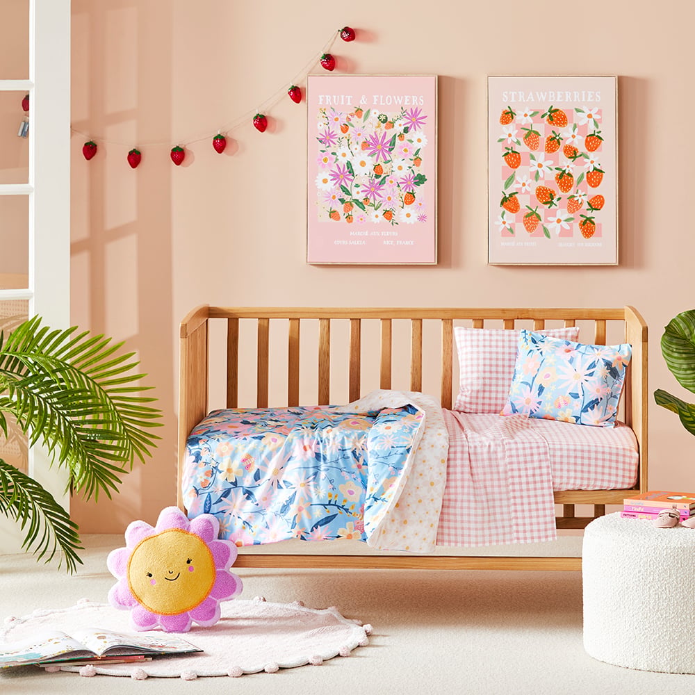 Adairs Kids - Spring Garden Bluebell Cot Quilt Cover Set | Adairs