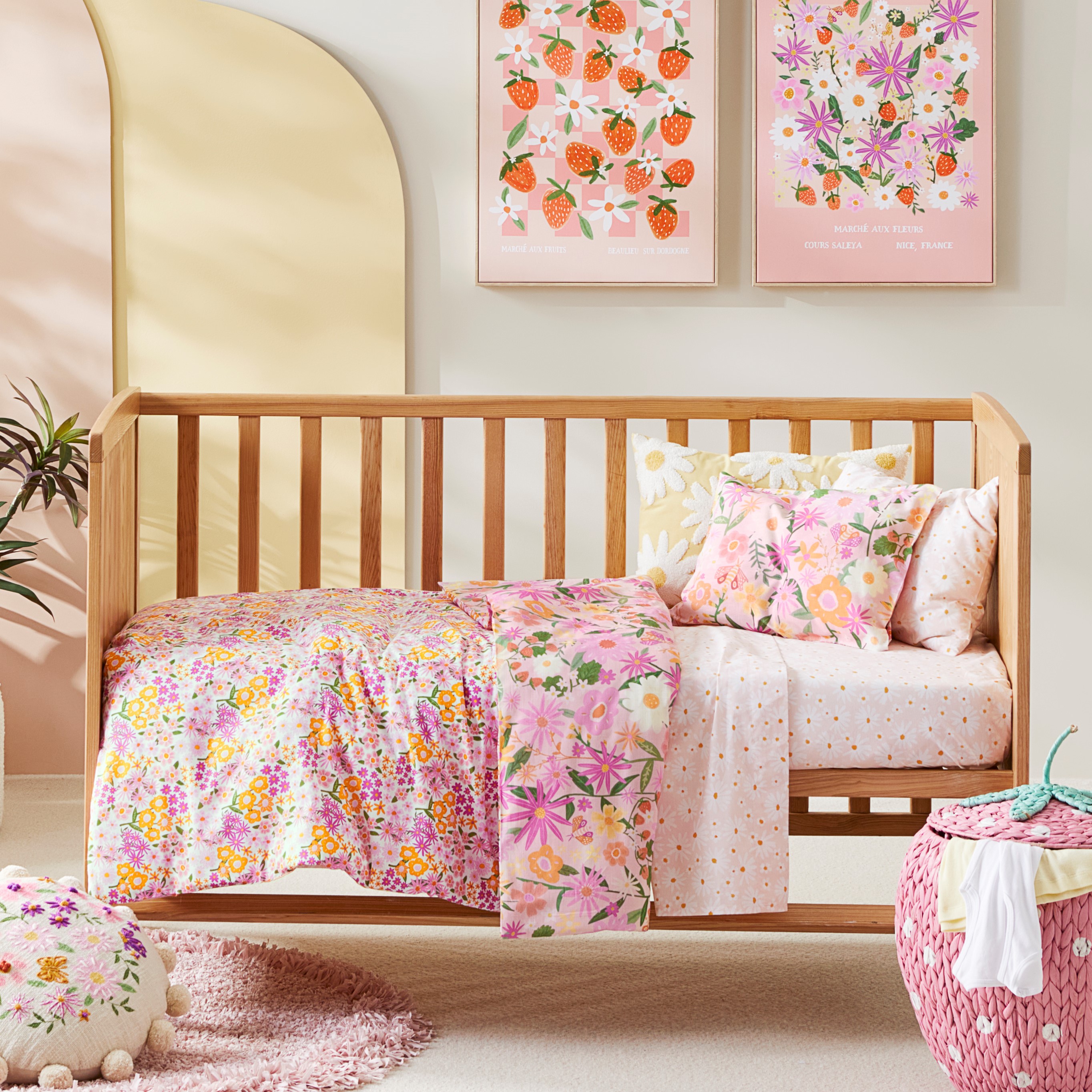 Adairs Kids - Spring Garden Multi Cot Quilt Cover Set | Adairs