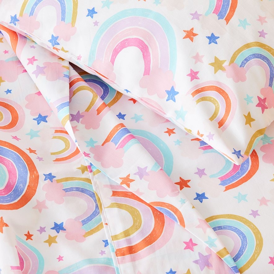 Adairs Kids - Rainbow Burst Multi Cot Sheet Set | Adairs