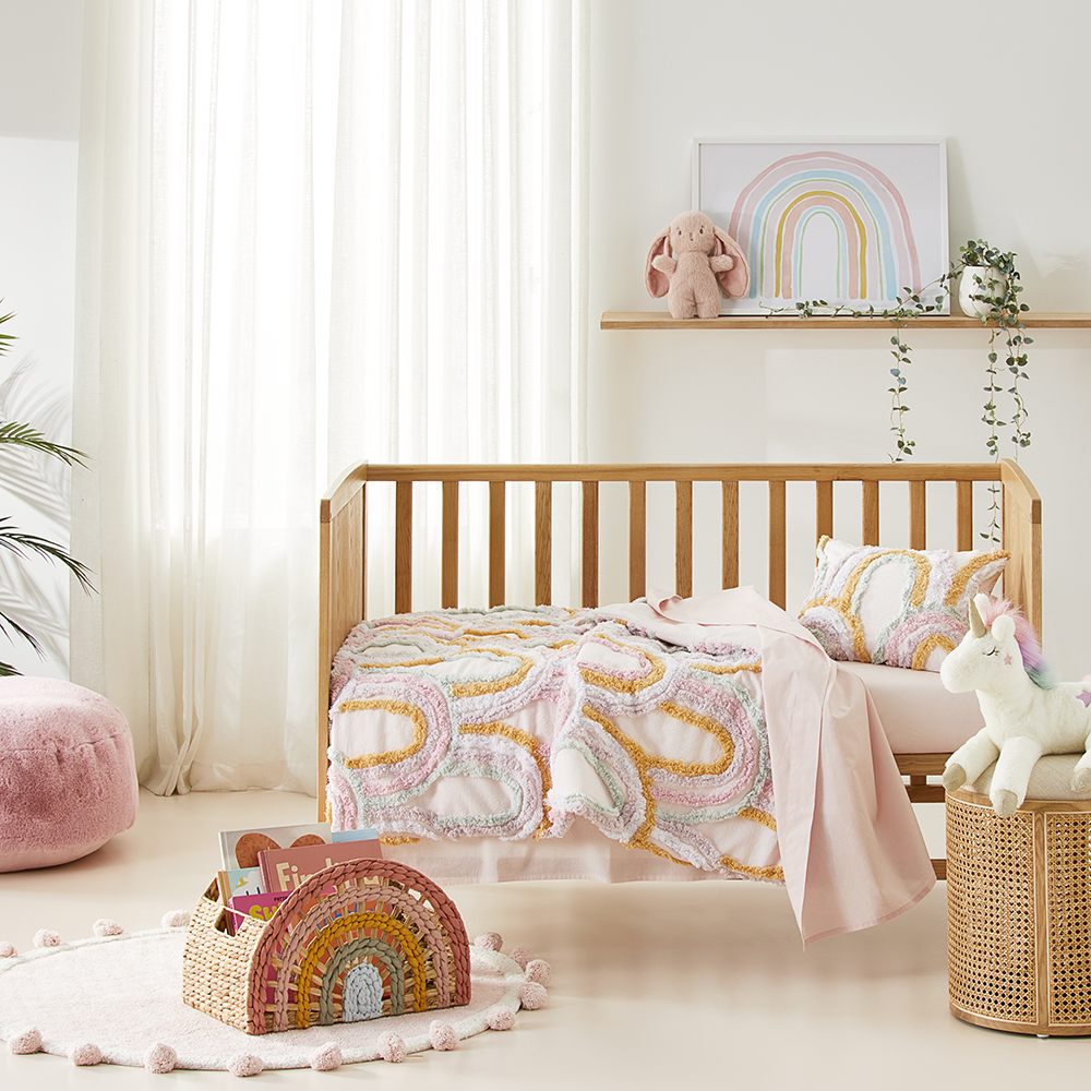 Adairs Kids Rosie Rainbow Tufted Cot Quilt Cover Set Adairs Adairs Kids Rosie Rainbow Tufted Cot Quilt Cover Set Adairs