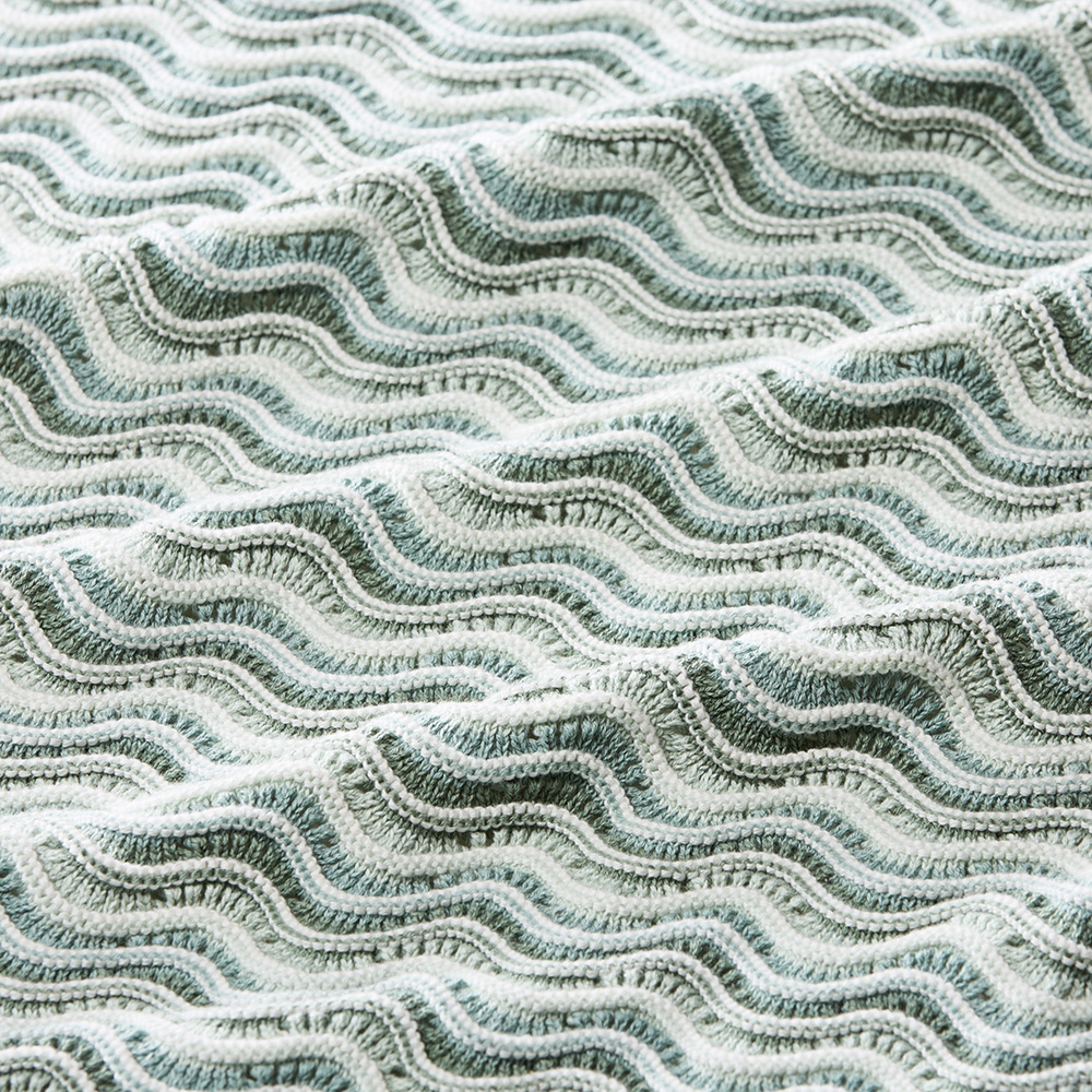 Adairs Baby - Organic Cotton Ripple Seafoam Baby Blanket | Adairs