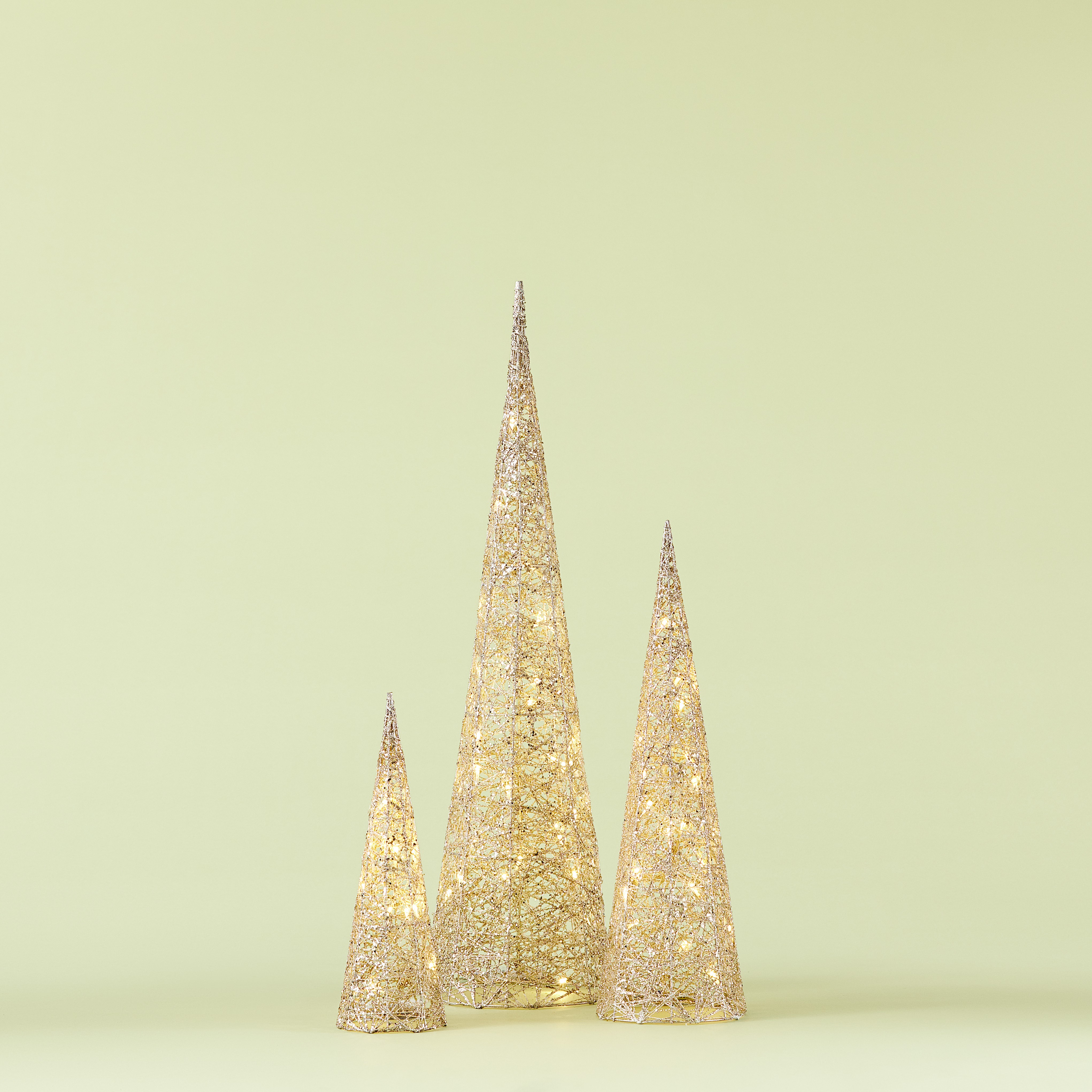 Champagne Cone Tree Lights | Adairs