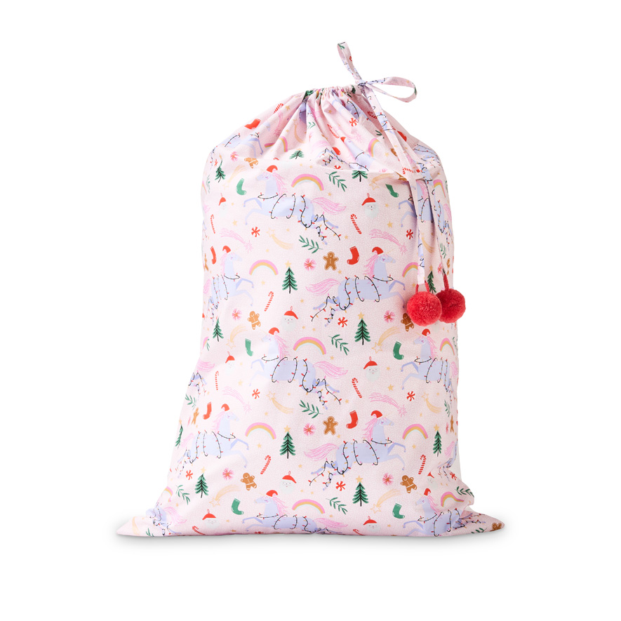 Adairs Kids - Magical Unicorn Pink Christmas Santa Sack | Adairs
