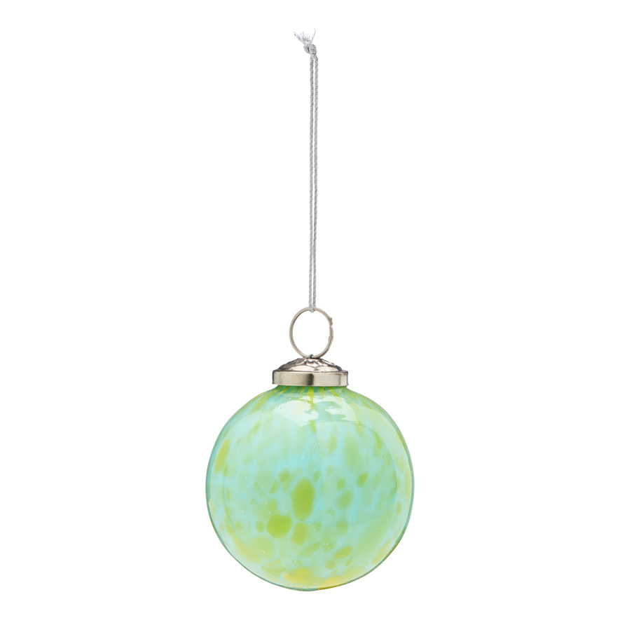 Dappled Green & Yellow Ball Bauble | Christmas | Adairs
