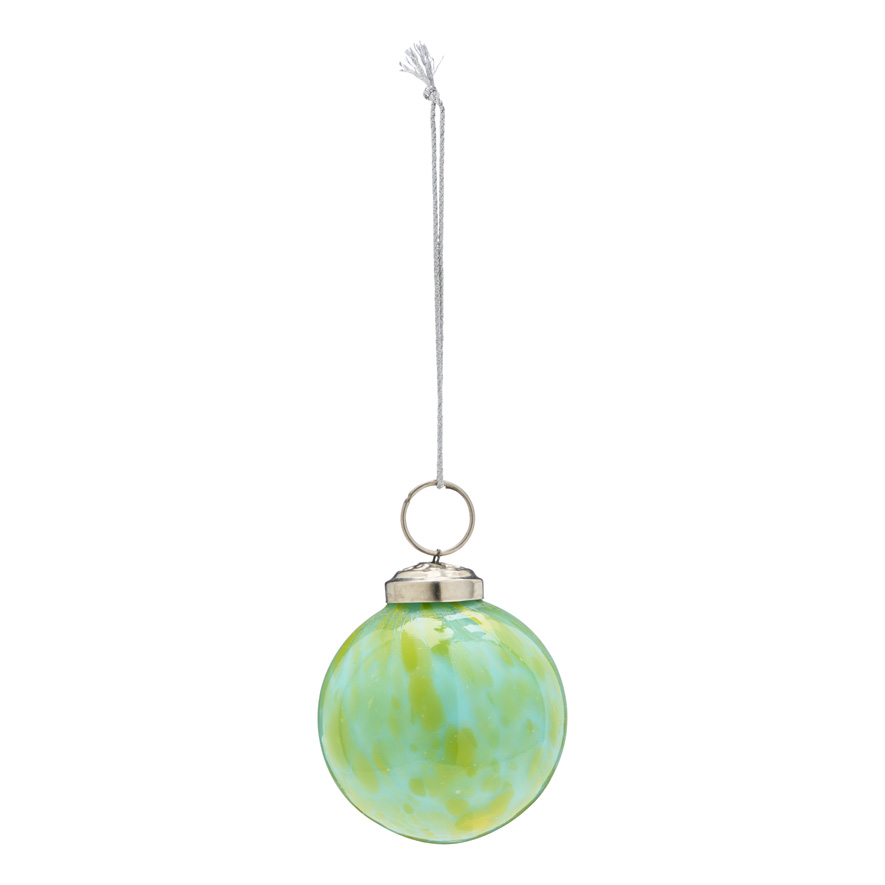 Dappled Green & Yellow Ball Bauble | Christmas | Adairs