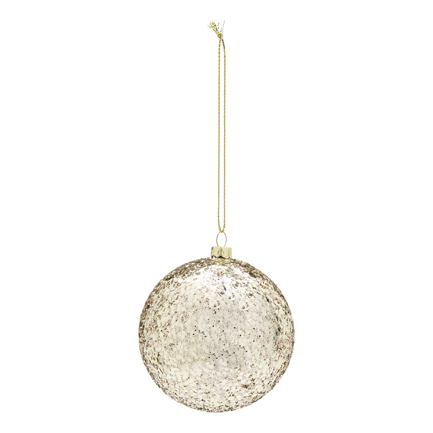 Cabaret Glitter Champagne Bauble | Adairs