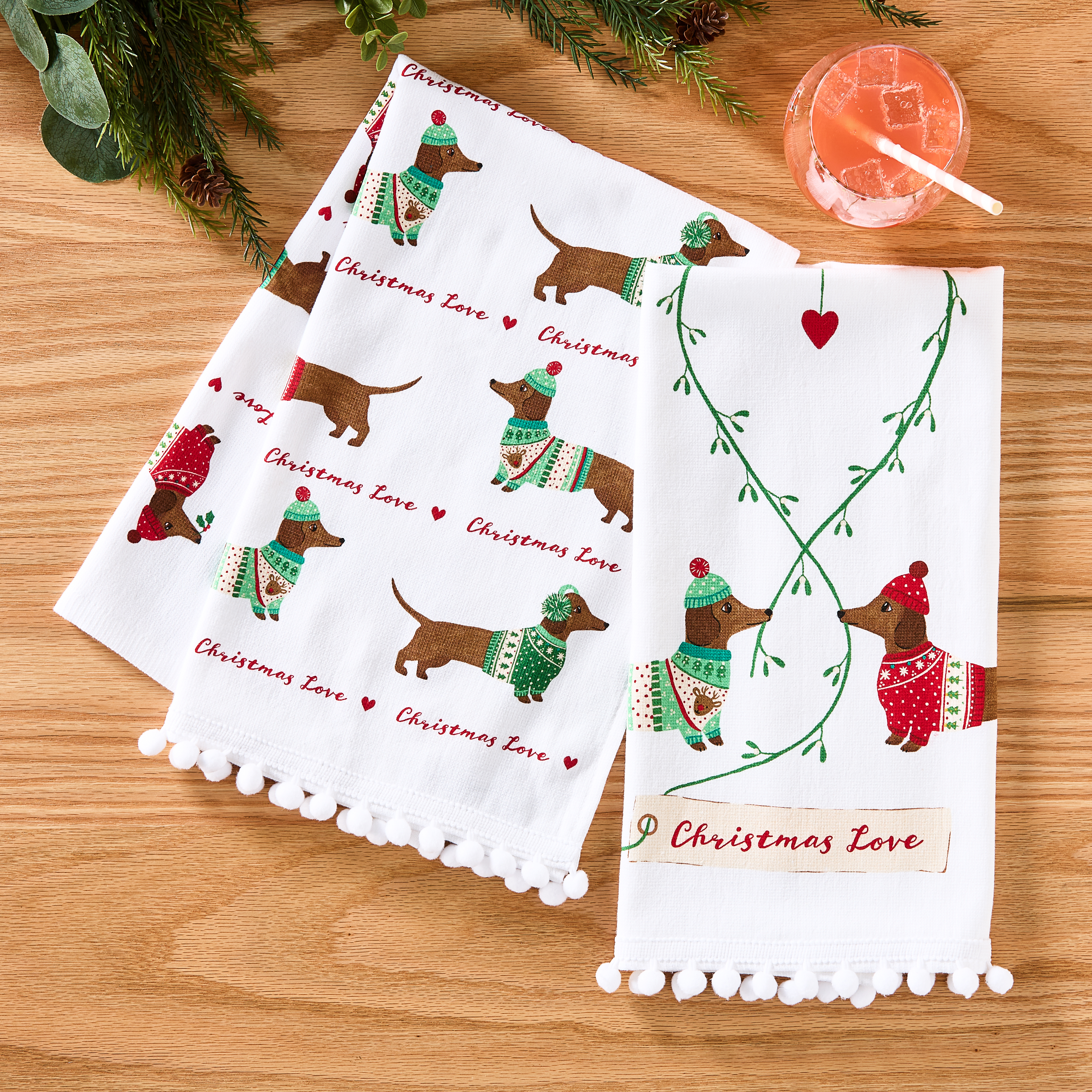Christmas Love Christmas Tea Towels 2 Pack | Adairs