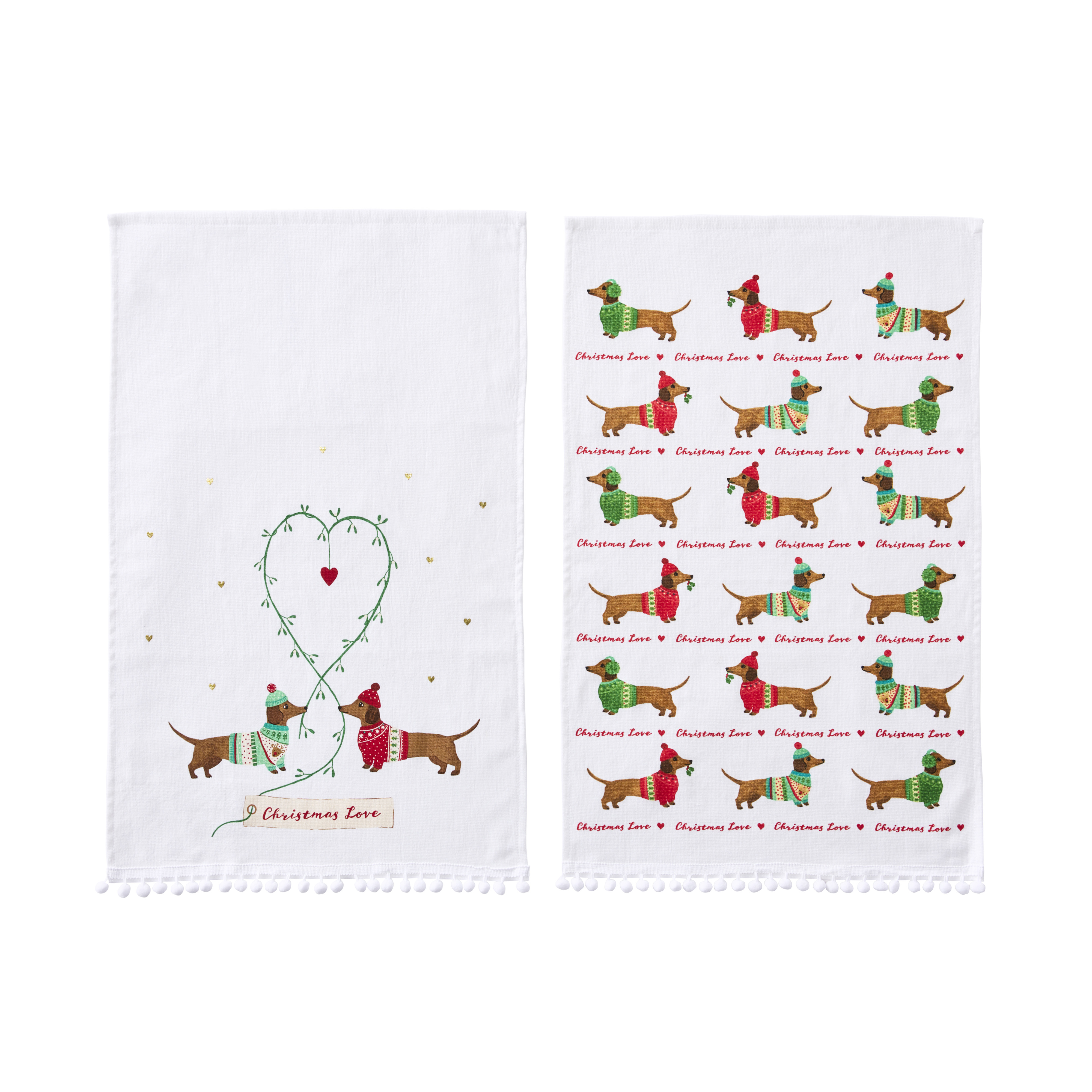 Christmas Love Christmas Tea Towels 2 Pack | Adairs
