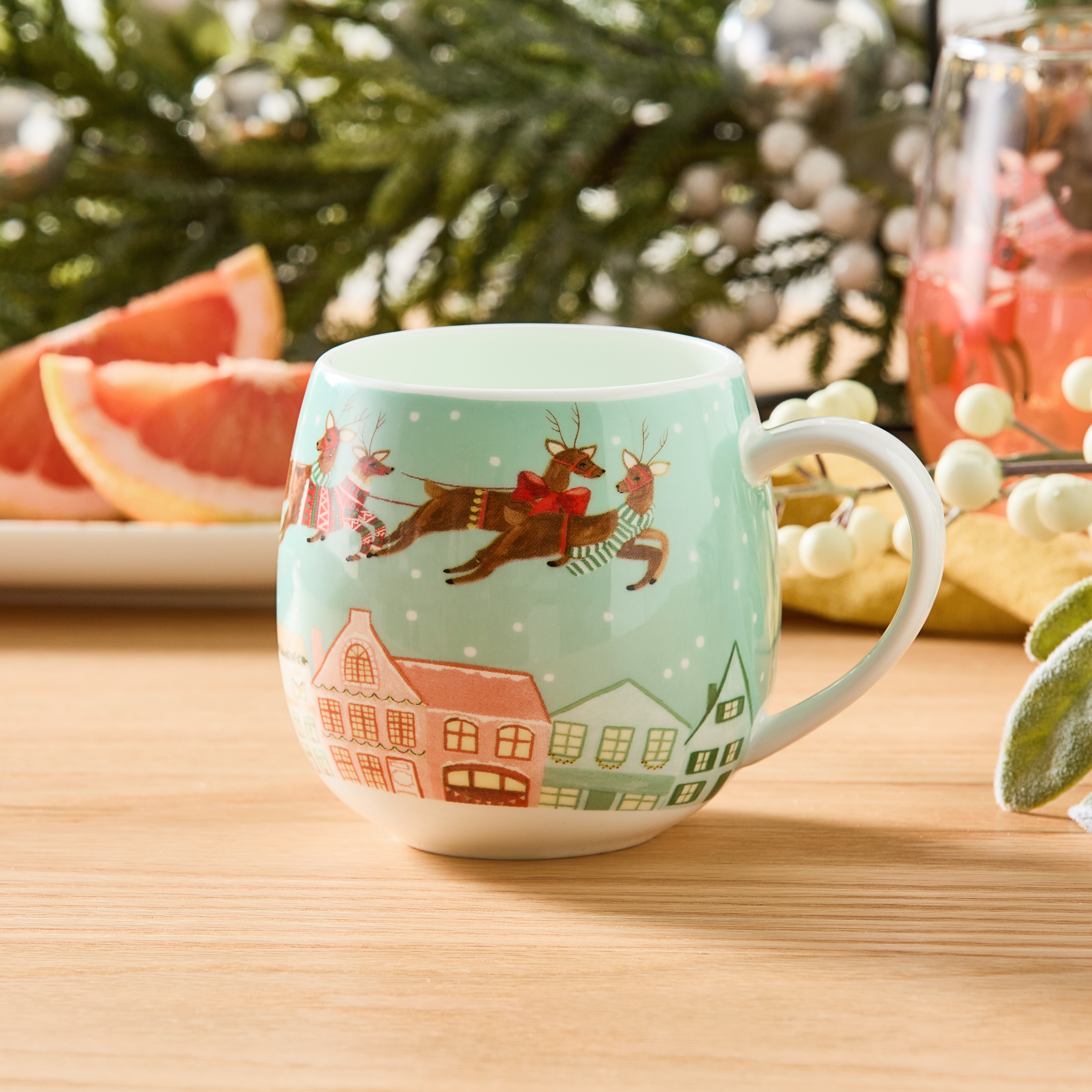 Santa's Reindeers Christmas Mug | Adairs