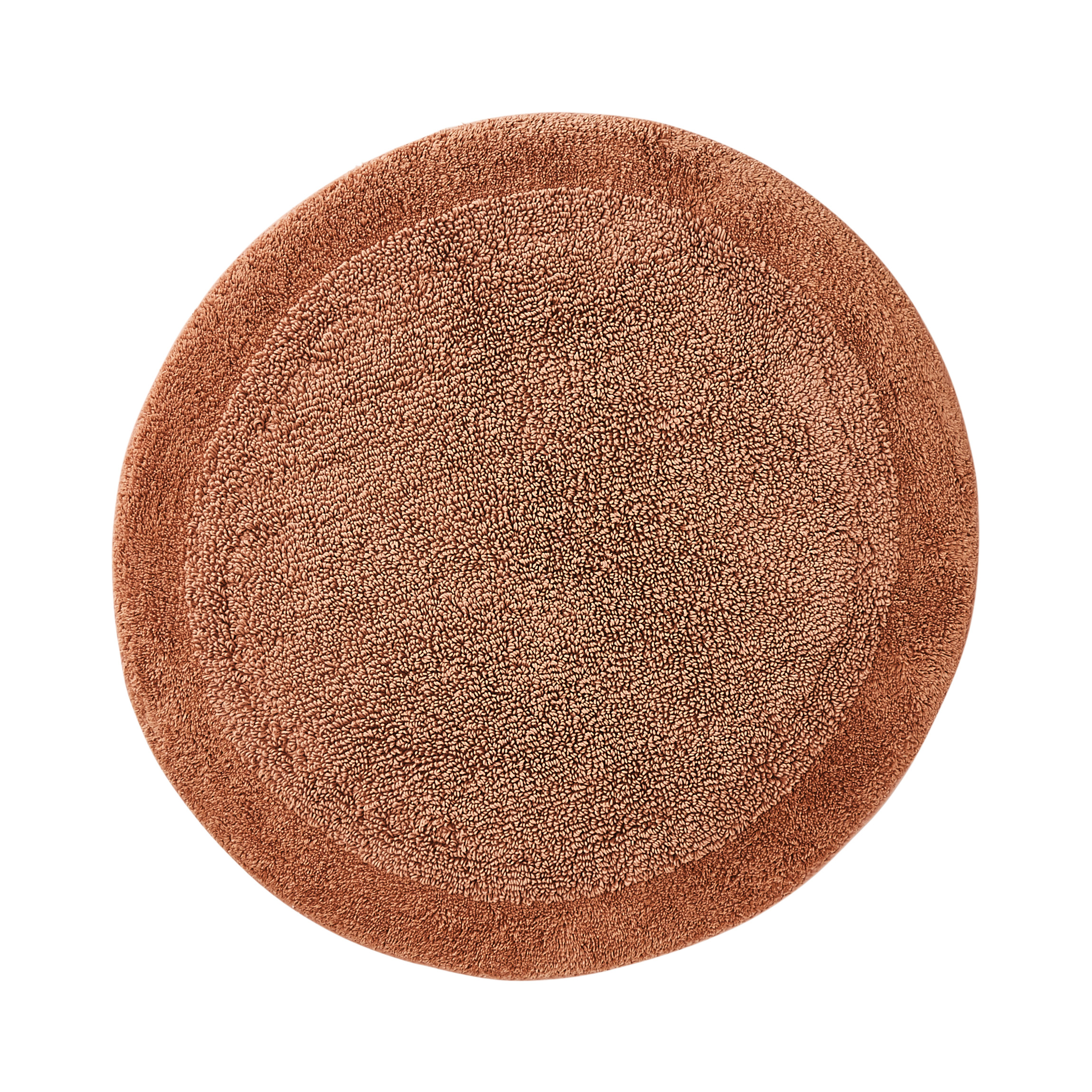 Nicola Earth Combed Cotton Circle Bath Mat | Adairs