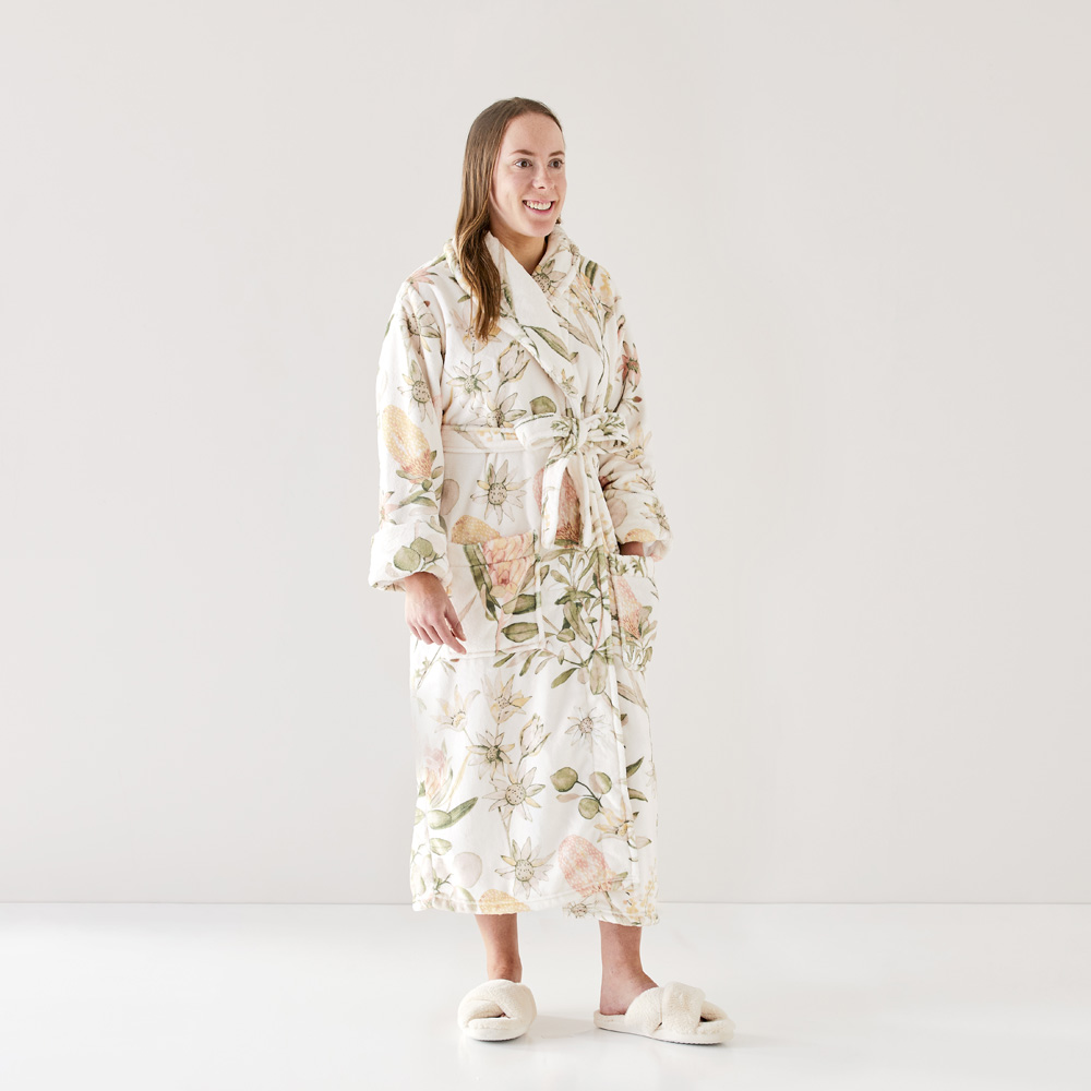 Printed Ultra Soft Sand Multi Golden Wattle Robe | Adairs
