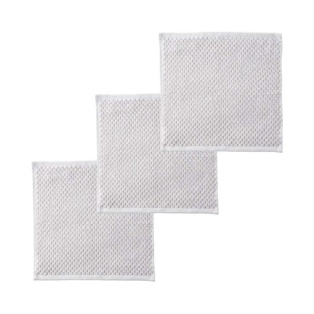 Morgan Soft Grey Face Washer Pack of 3 | Adairs