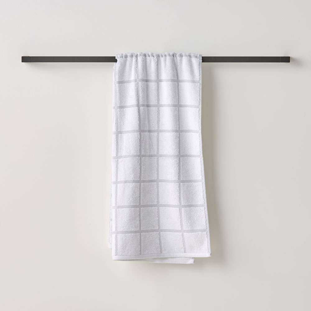 Adairs Nelson Check Towel White Towel Range - Hand Towel Reviews ...