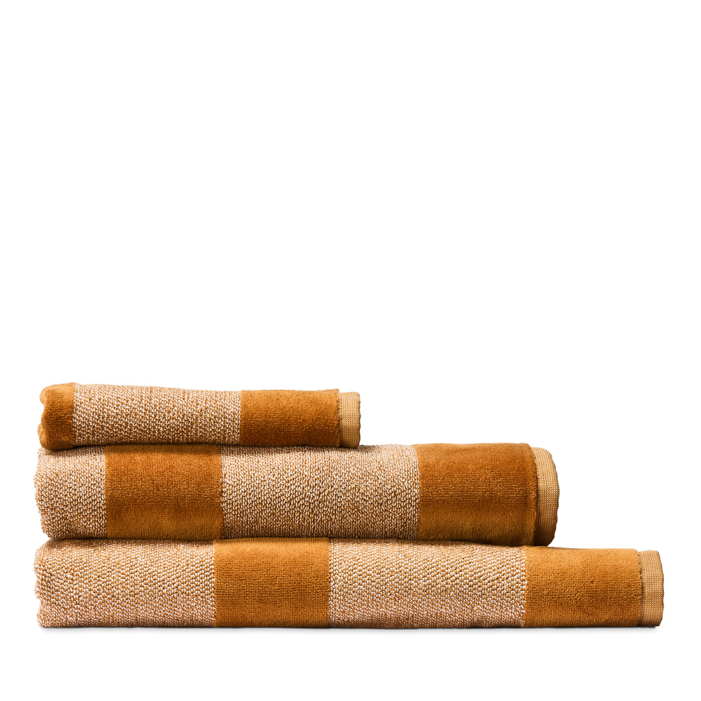 Indiana Ginger Velour Stripe Towel Range | Adairs