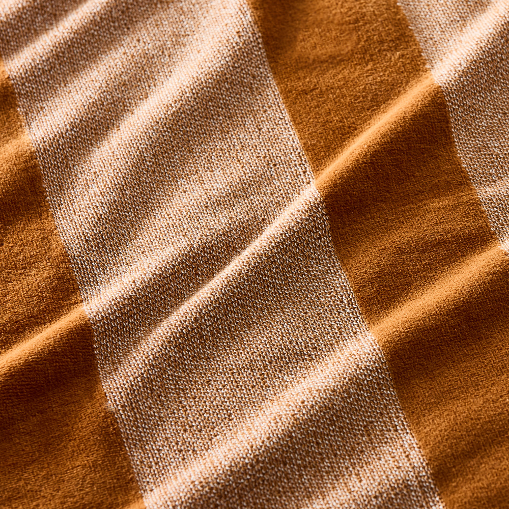 Indiana Ginger Velour Stripe Towel Range | Adairs