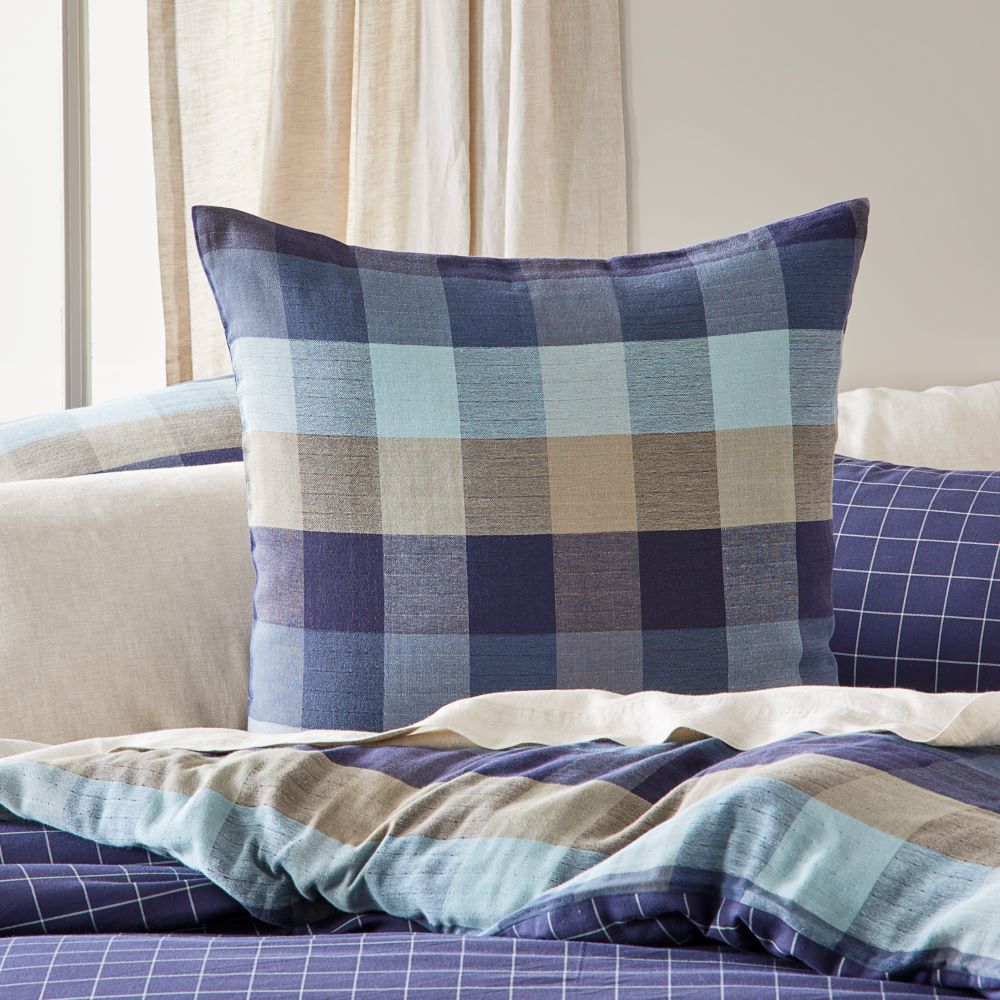 Lewis Stormy Blue Check Quilt Cover Set | Adairs
