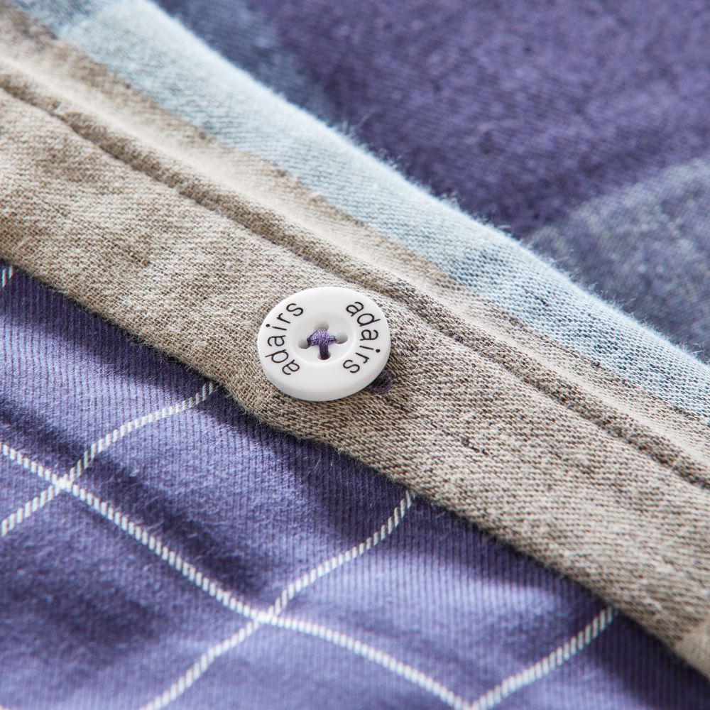 Lewis Stormy Blue Check Quilt Cover Set | Adairs