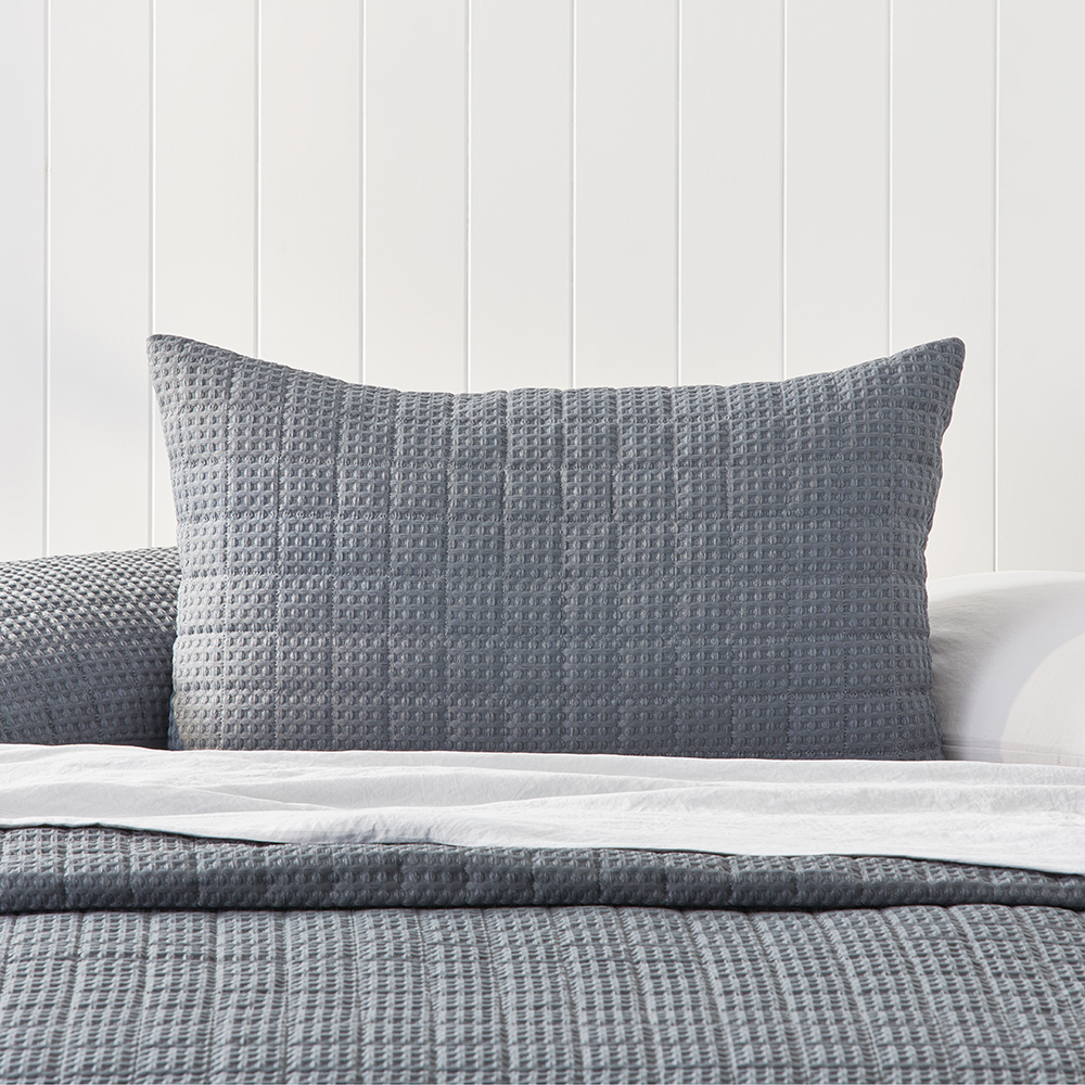 Windsor Waffle Charcoal Quilted Coverlet Set + Separates | Adairs