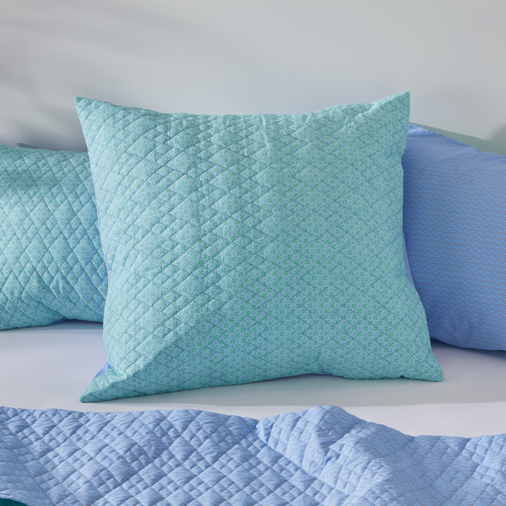 Panama Green Quilted Pillowcases | Adairs