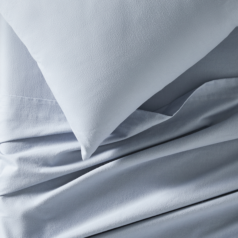 Flannelette Steel Blue Plain Dye Sheet Set | Adairs