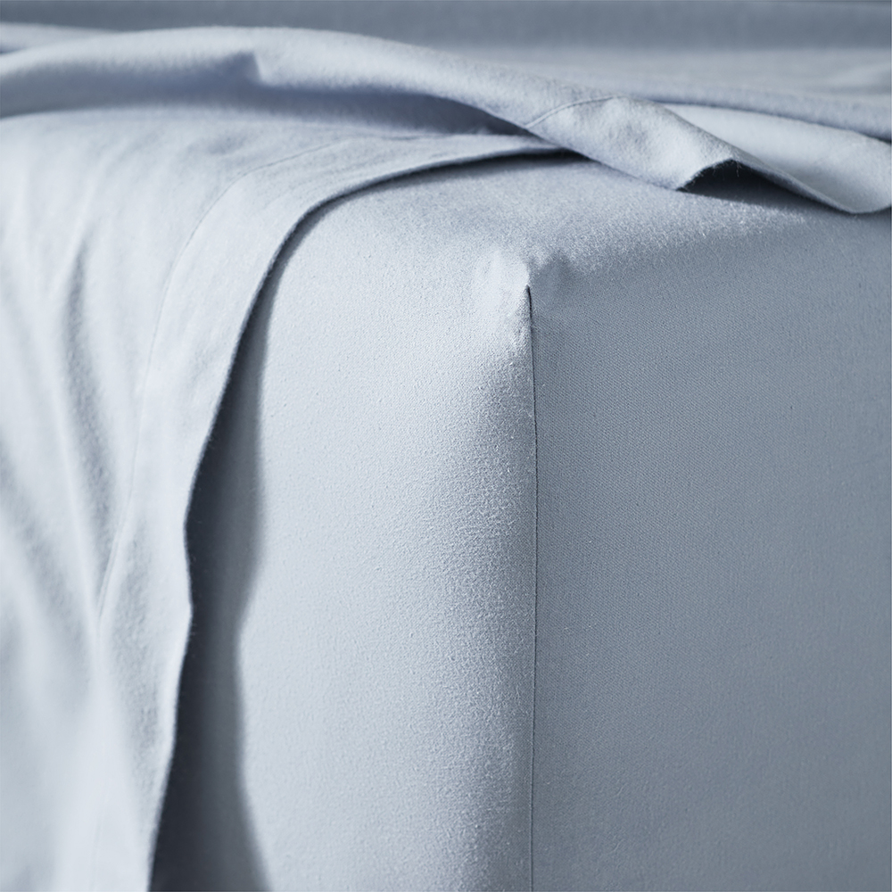 Flannelette Steel Blue Plain Dye Sheet Set | Adairs