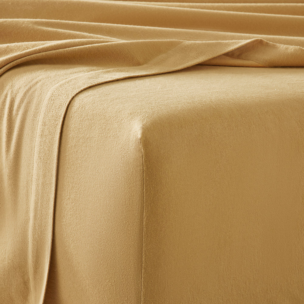 Flannelette Mustard Plain Dye Sheet Set | Adairs