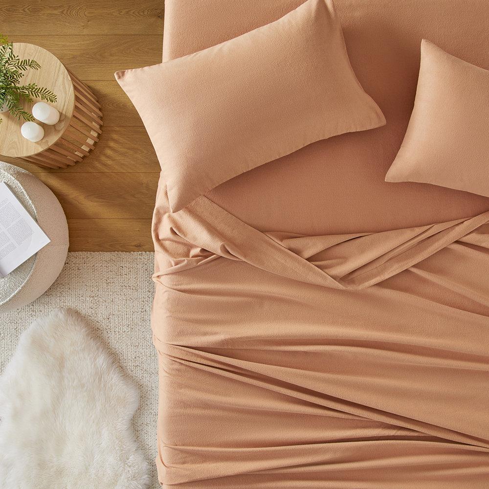 Flannelette Clay Plain Dye Sheet Set | Adairs