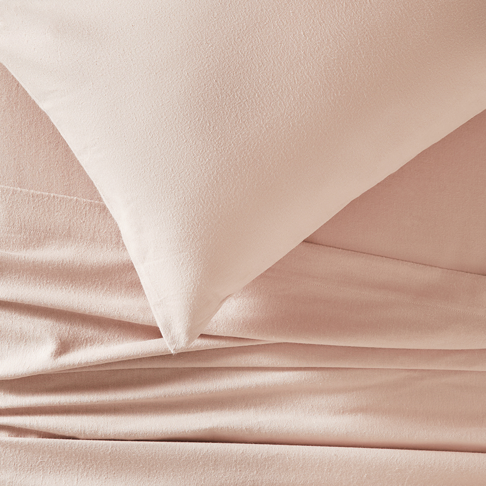 Flannelette Pink Plain Dye Sheet Set | Adairs