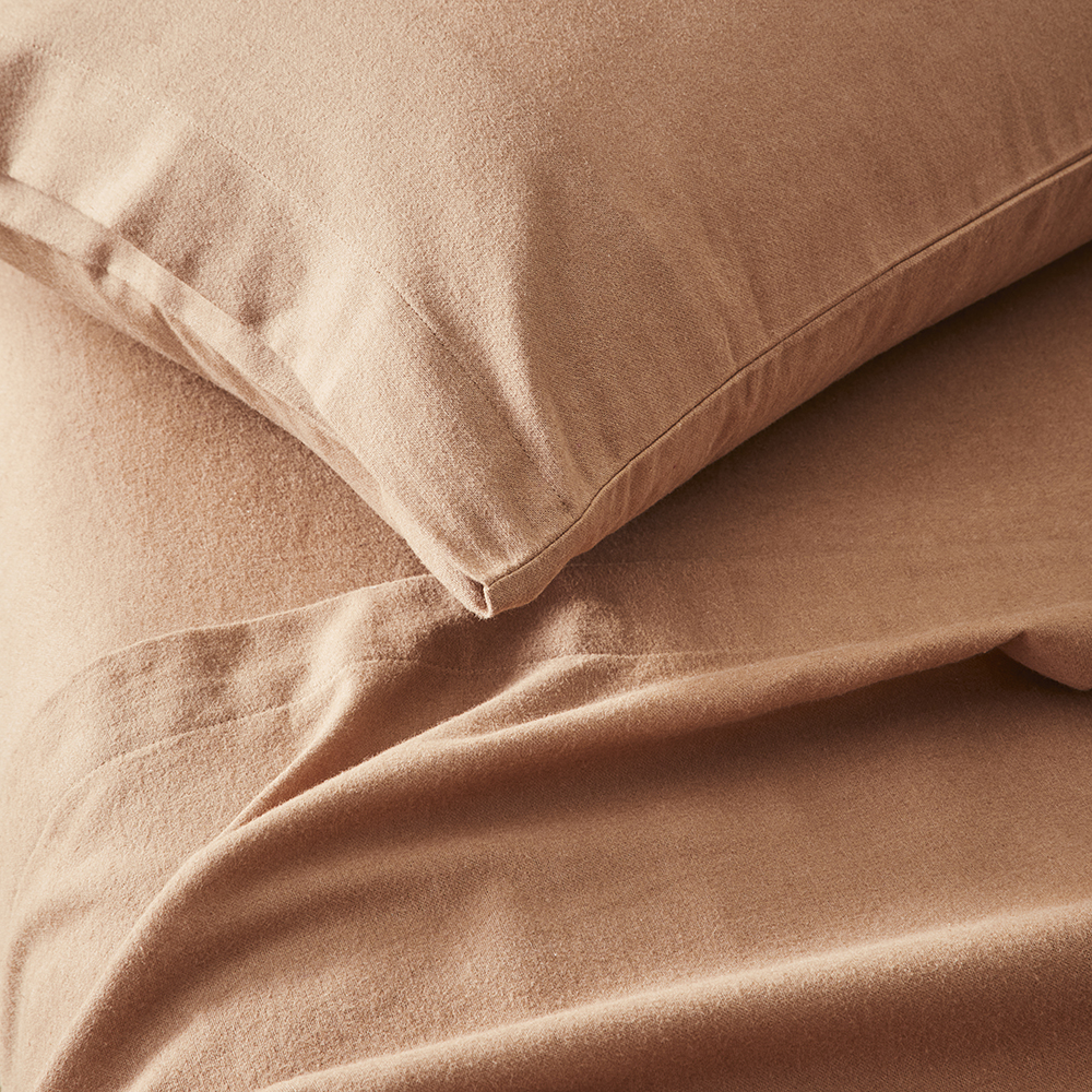 Flannelette Plain Dyed Clay Sheet Set | Adairs