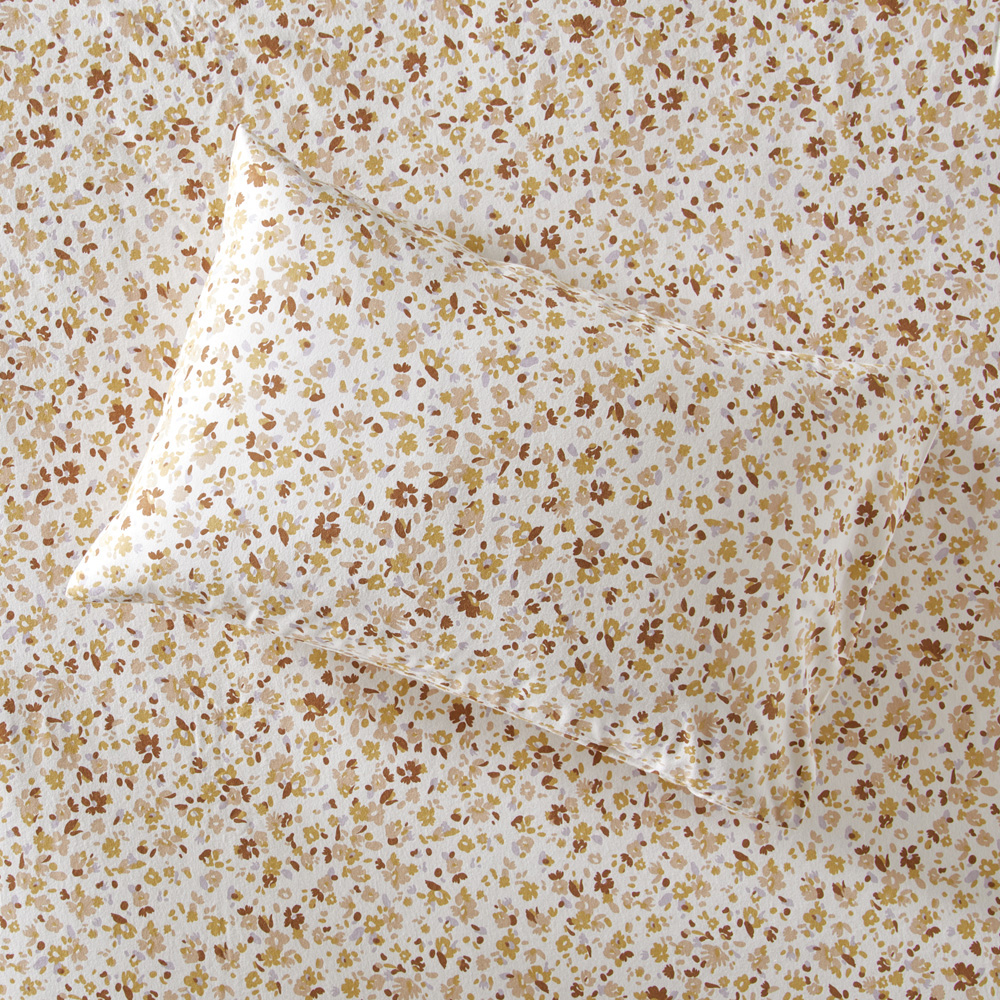 Flannelette Printed Autumn Bloom White Sheet Separates | Adairs